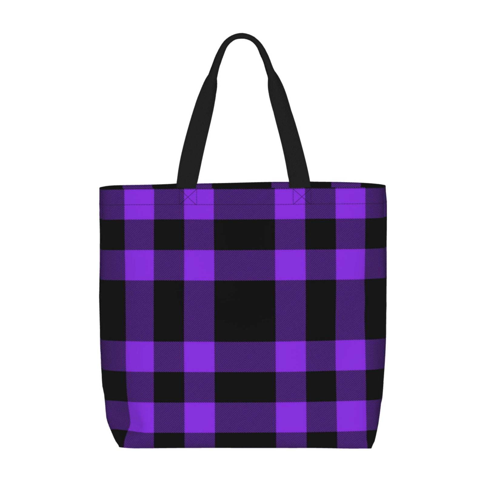 Ratiio Purple Buffalo Plaid Print Reusable Grocery Bag Shopping Bags ...
