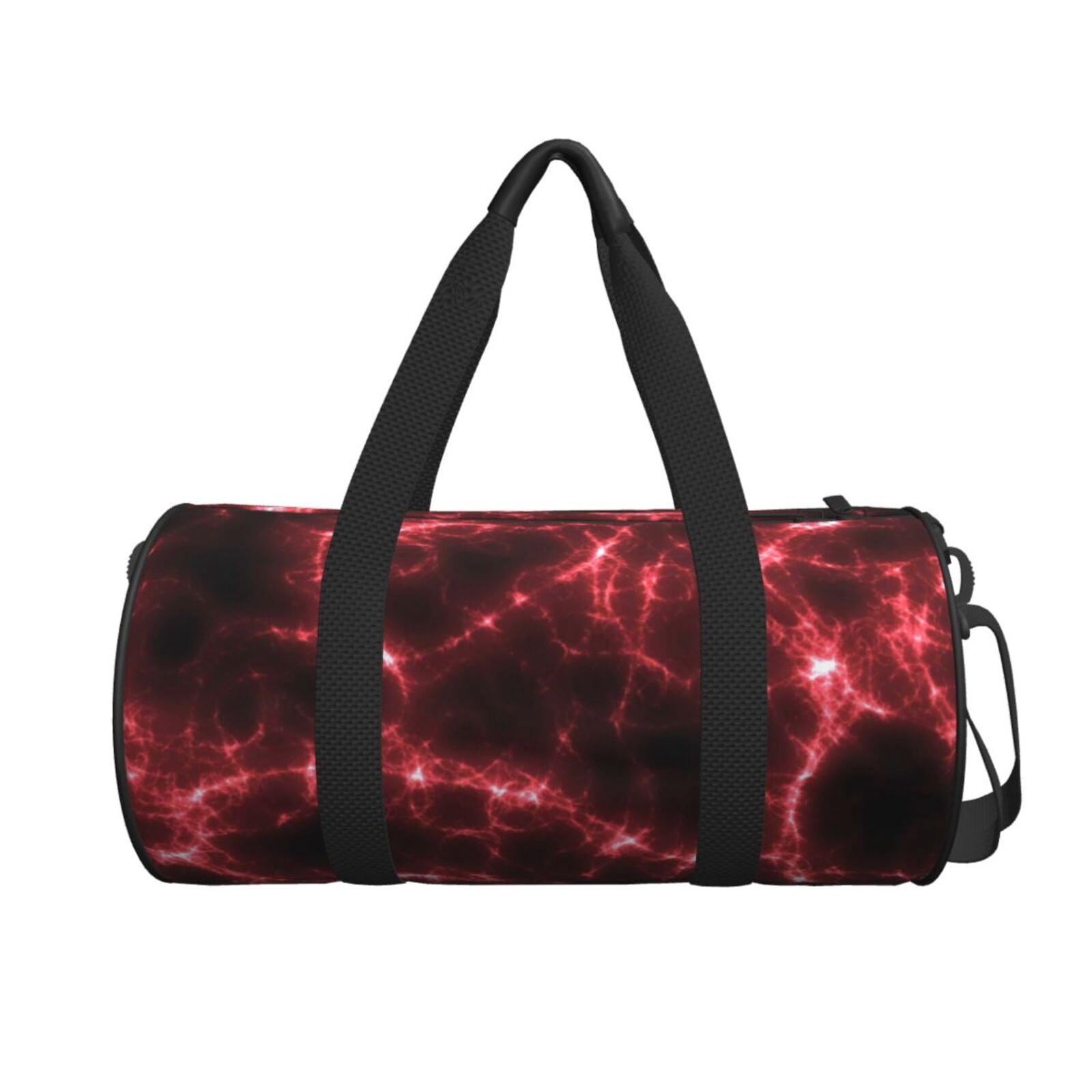 Ratiio Red Line Pattern Foldable Sports Gym Bag with Wet Dry Pocket ...