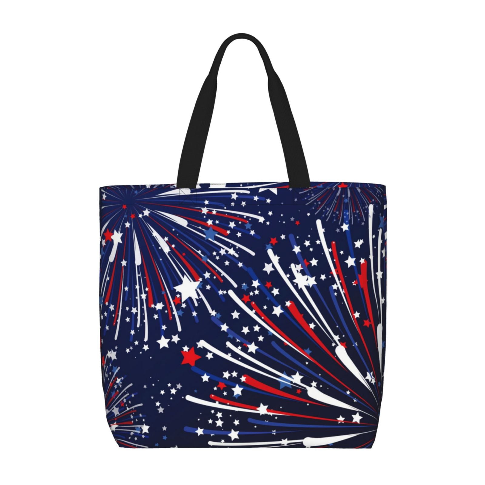 Ratiio Red White Blue Fireworks 1 Print Reusable Grocery Bag Shopping ...