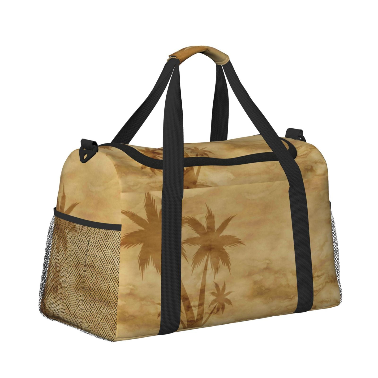 Ratiio Retro Palm Tree Pattern Hand Travel Bag, Weekender Carry On for ...