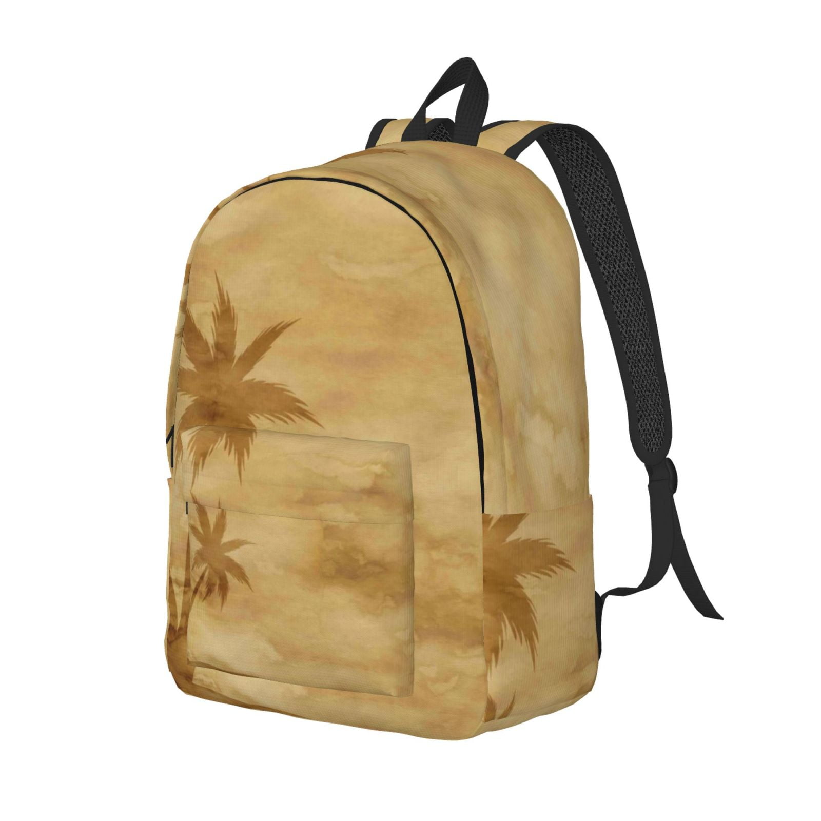 Ratiio Retro Palm Tree Print Canvas Backpack for Women & Men Retro ...