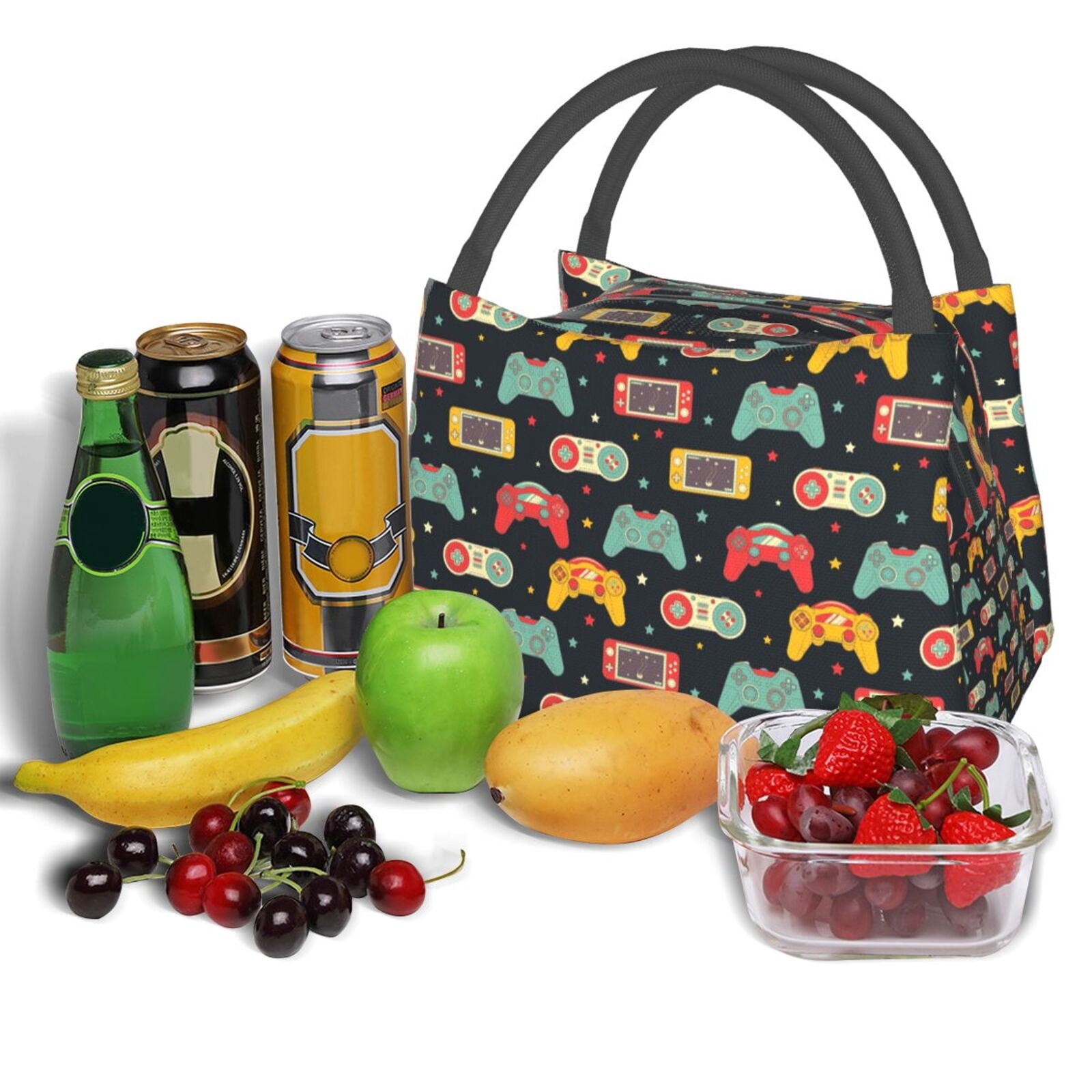 Ratiio Retro Video Game Pattern Portable Insulation Lunch Bag ...