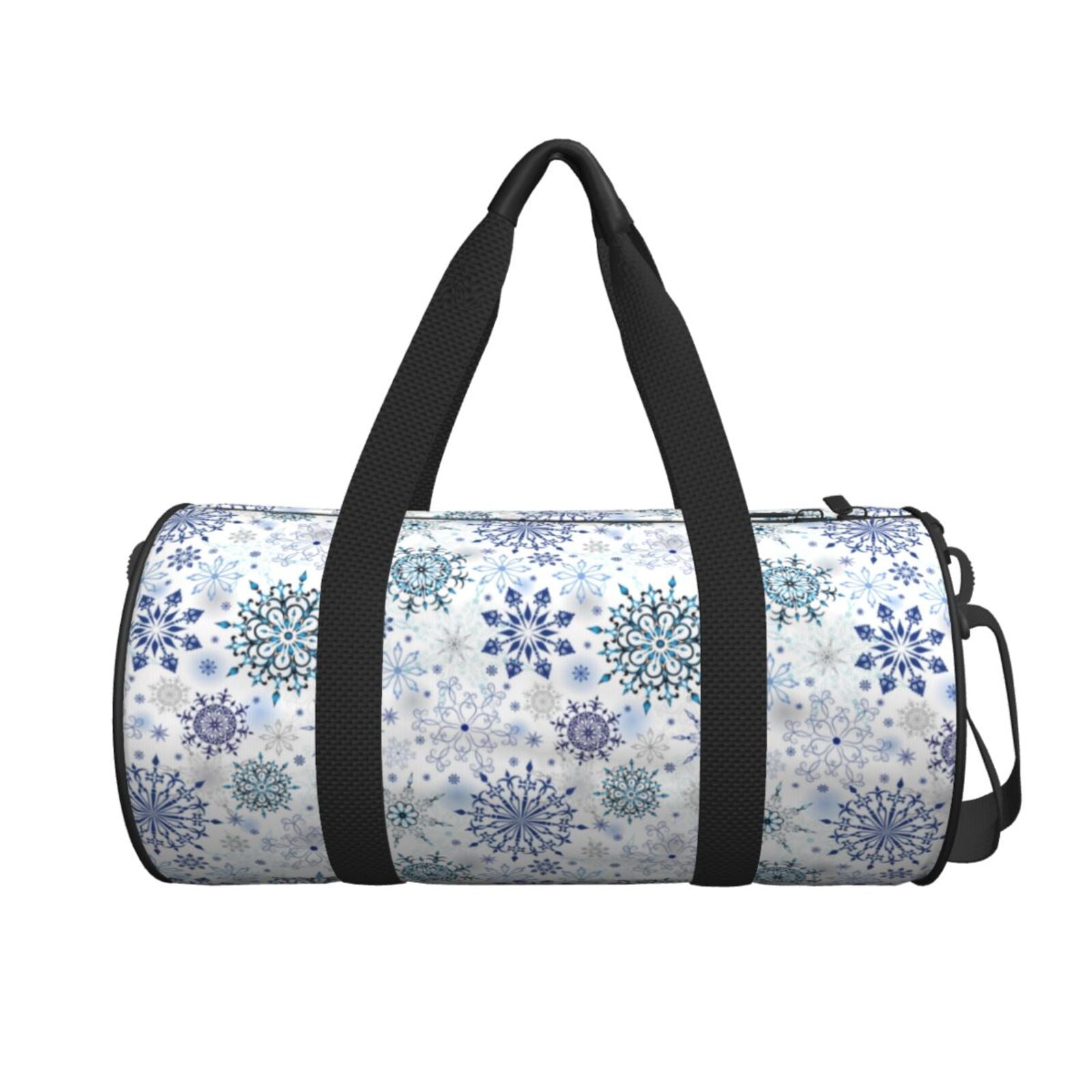 Ratiio Retro ice blue snowflakes Pattern Foldable Sports Gym Bag with ...