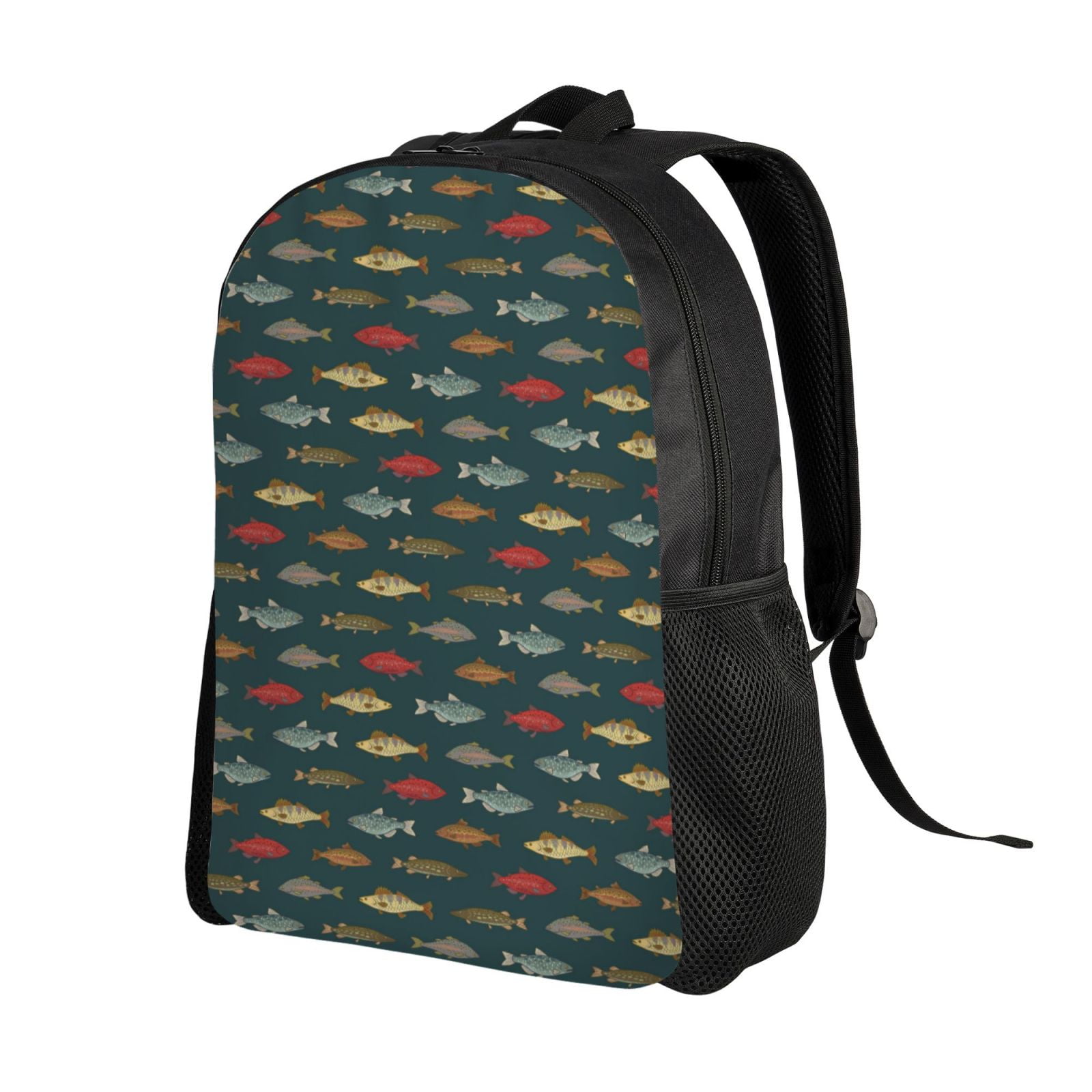 Ratiio River Freshwater Fish Print Backpack with Padded 15-inch Laptop ...