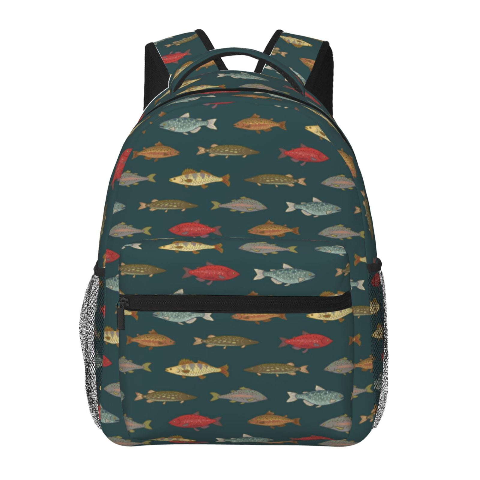 Ratiio River Freshwater Fish Print Eco-Friendly Casual Backpack, Water ...