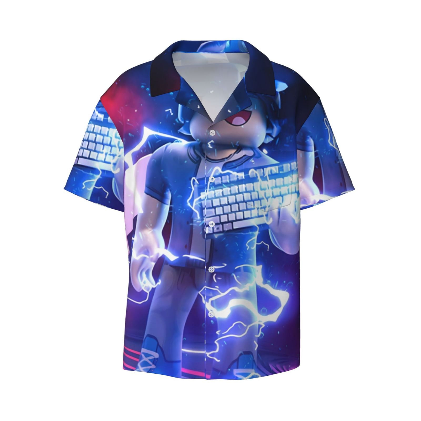 Ratiio Roblox Print Mens Casual Short Sleeve Shirts Button Down ...