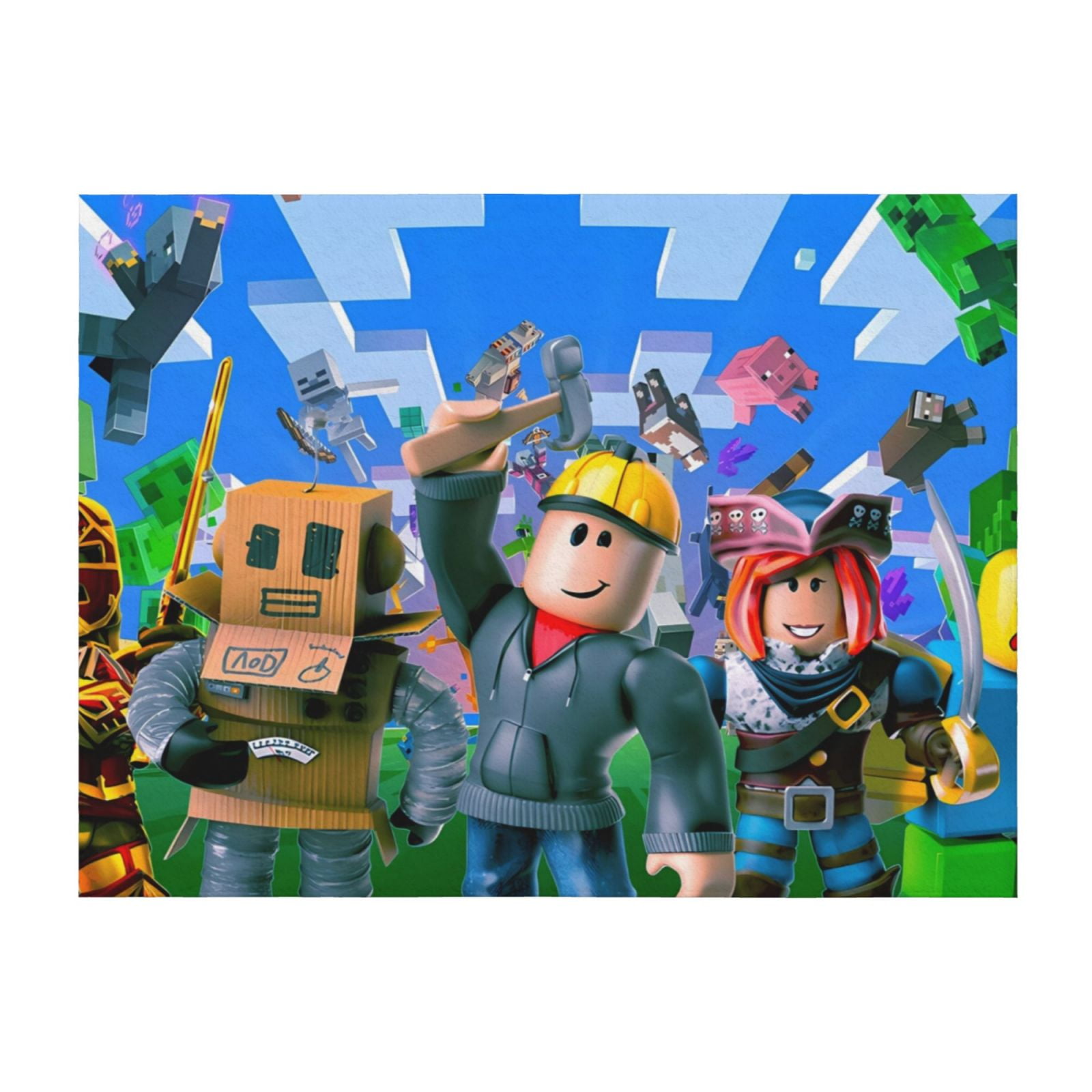 Ratiio Roblox Print Throw Blanket for Couch Sofa or Bed Throw Size ...