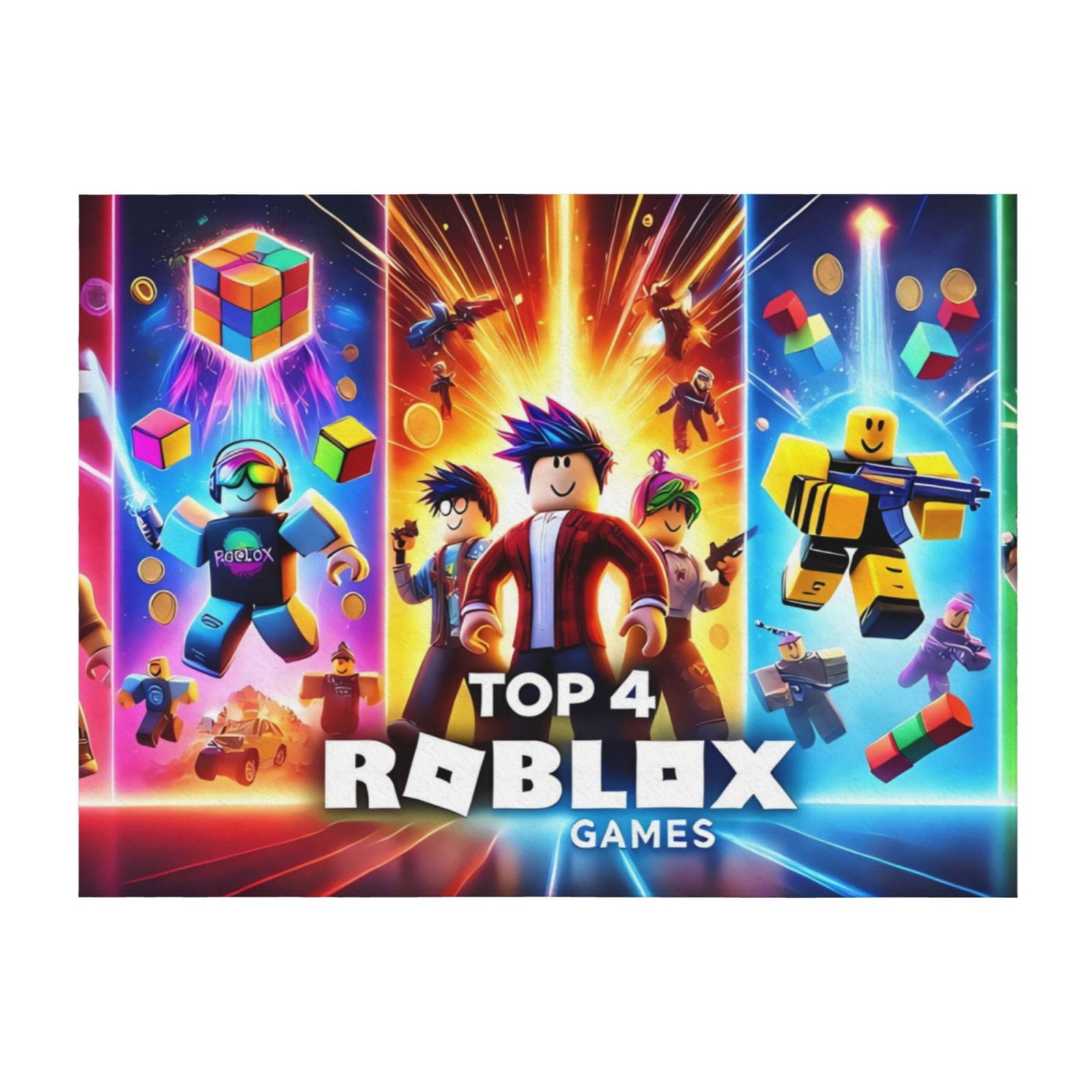 Ratiio Roblox Print Throw Blanket for Couch Sofa or Bed Throw Size ...