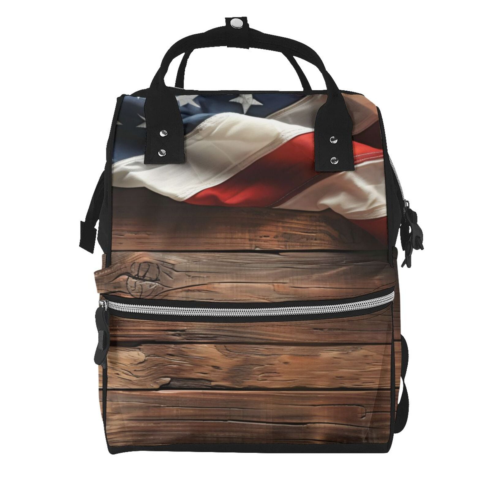 Ratiio Rustic American Flag Wood Mummy Backpack - Waterproof Twill ...