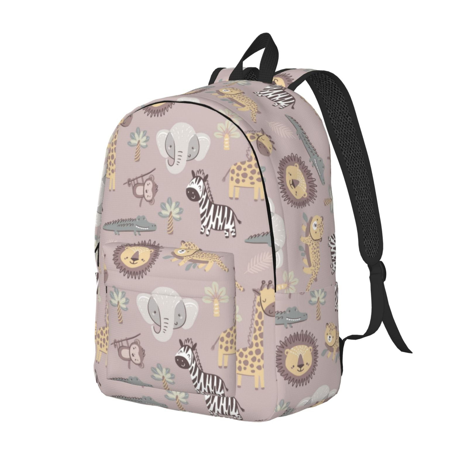 Ratiio Safari Animals Print Canvas Backpack for Women & Men Retro ...