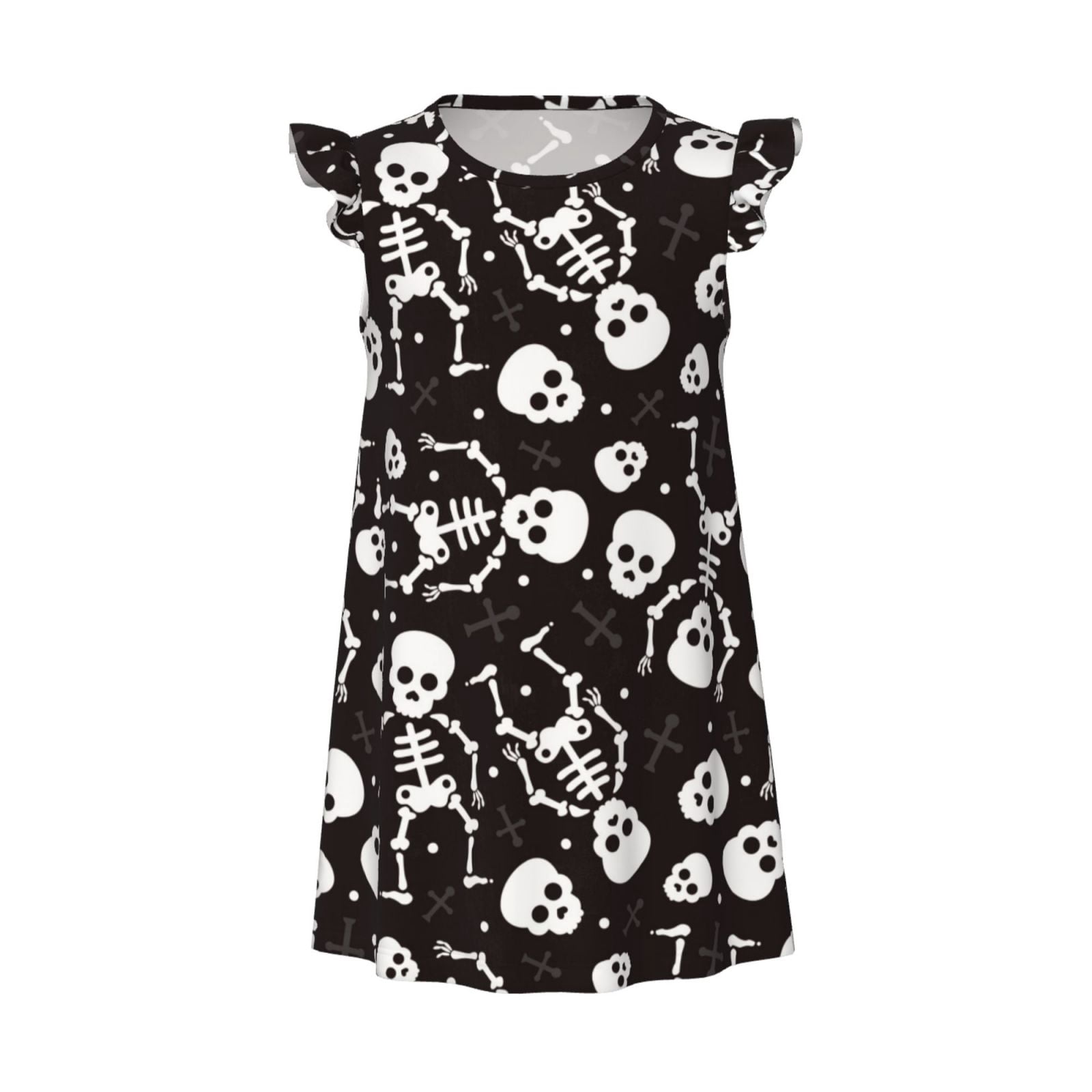 Ratiio Skeleton Print Girls Nightgowns, Princess Pajama Dresses for ...