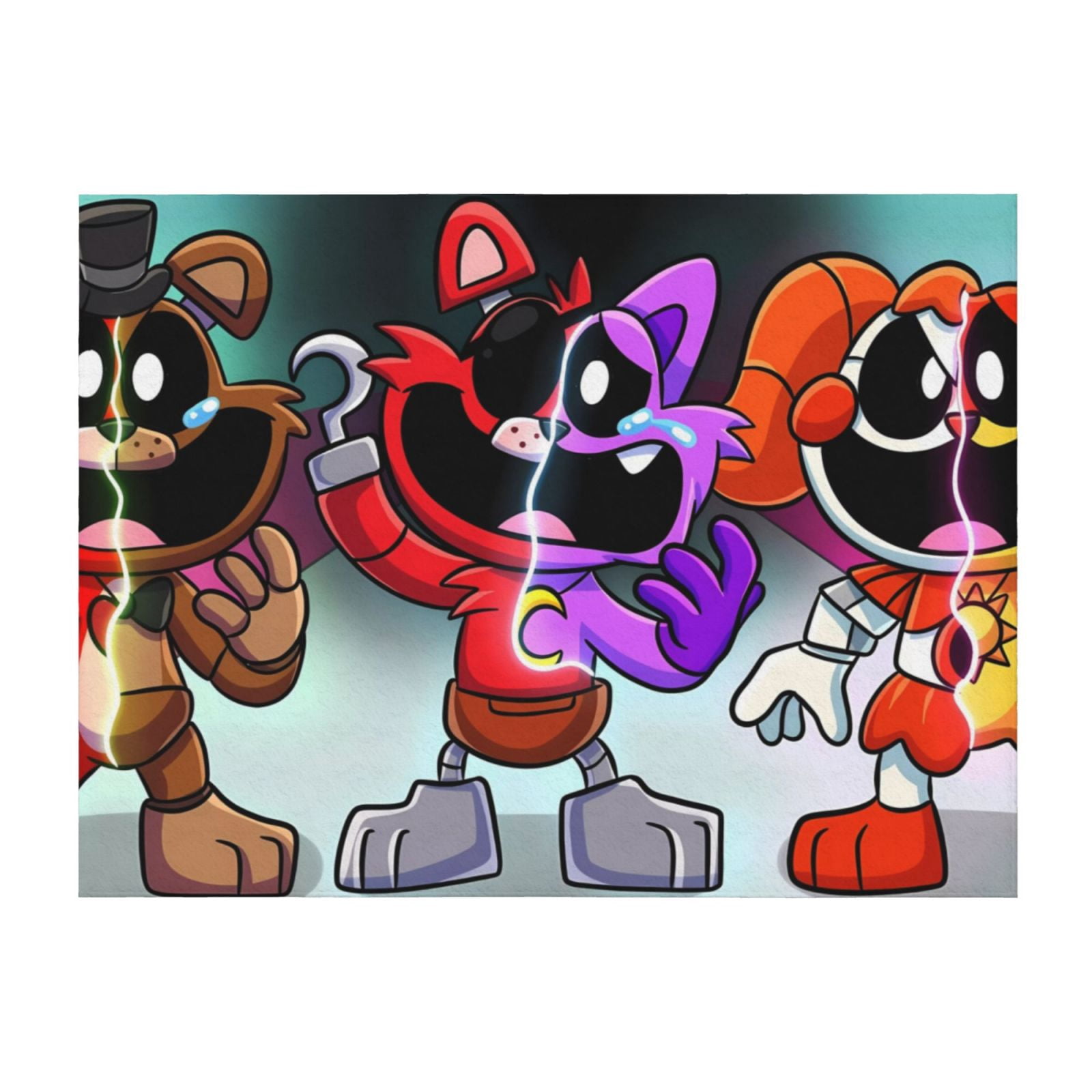 Ratiio Smiling Critters Print Throw Blanket for Couch Sofa or Bed Throw ...