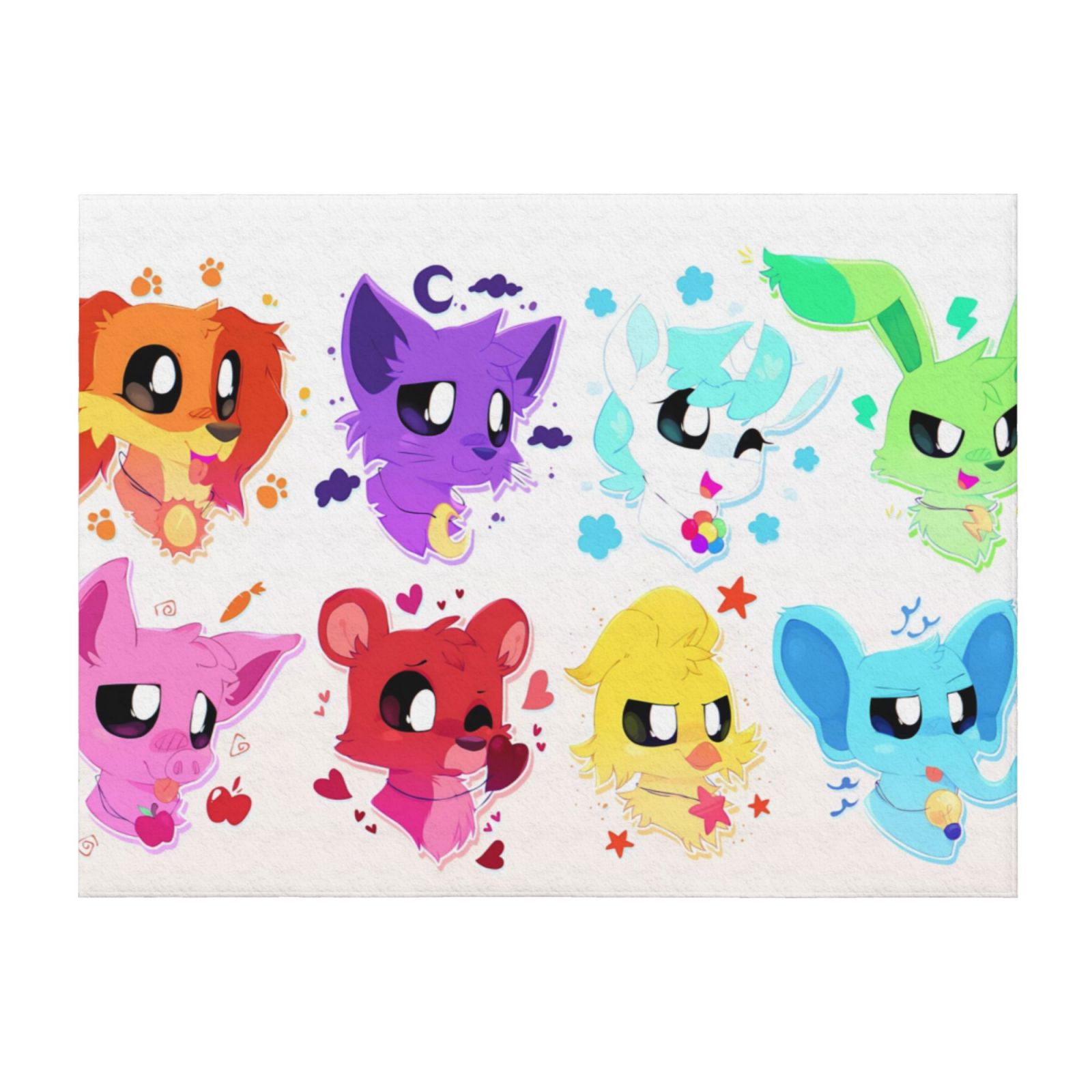 Ratiio Smiling Critters Print Throw Blanket for Couch Sofa or Bed Throw ...