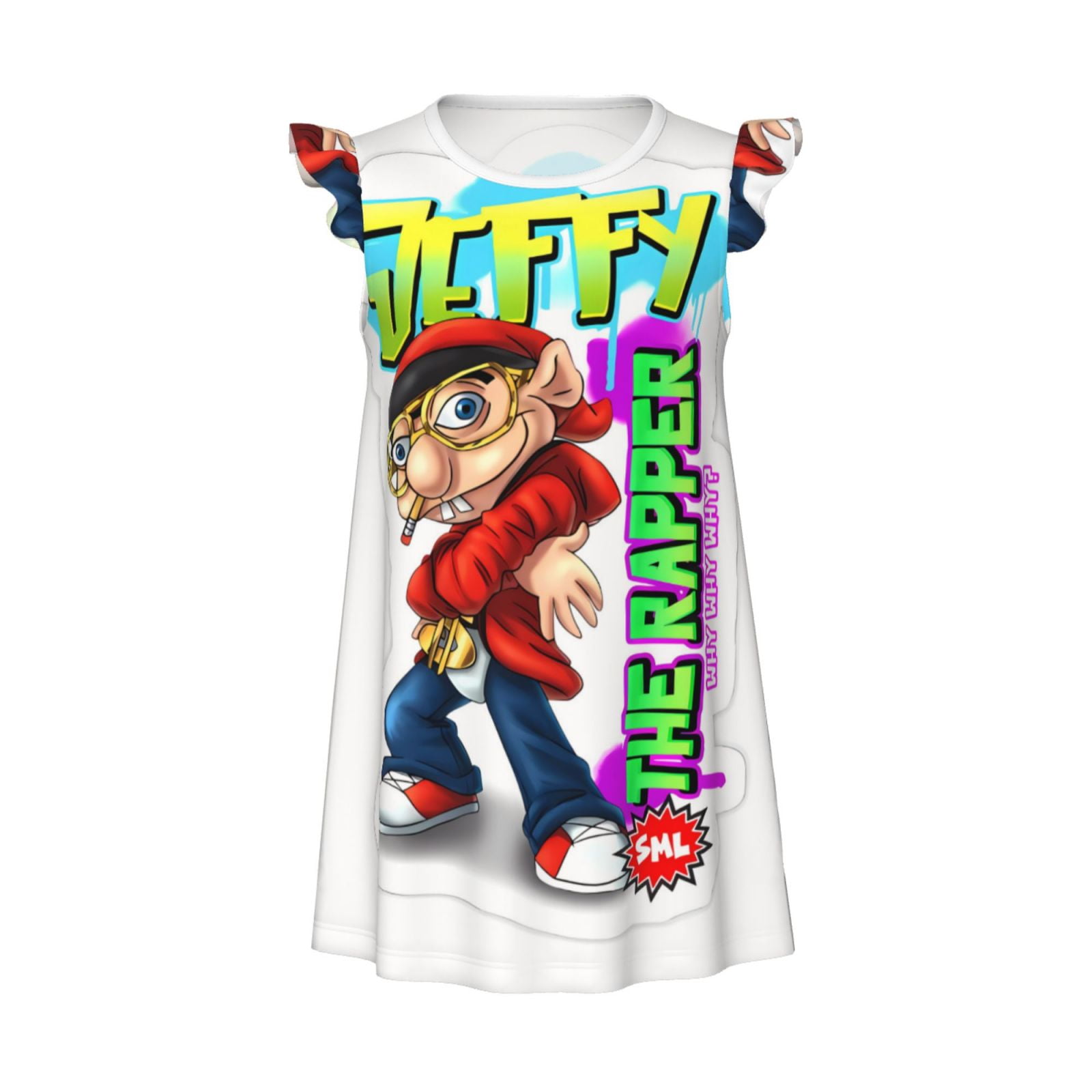 Ratiio Sml Jeffy Print Girls Nightgowns, Princess Pajama Dresses for ...