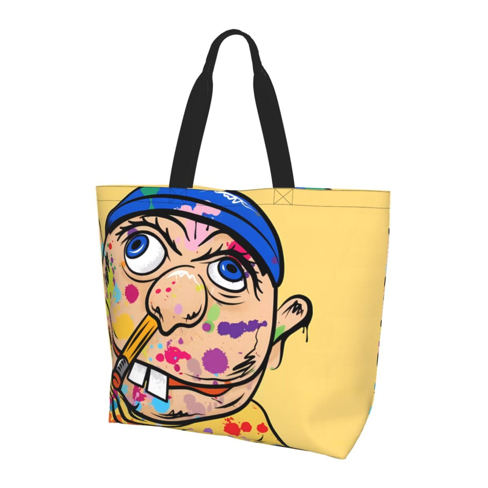 Ratiio Sml Jeffy Print Reusable Grocery Bags - Washable, Foldable ...