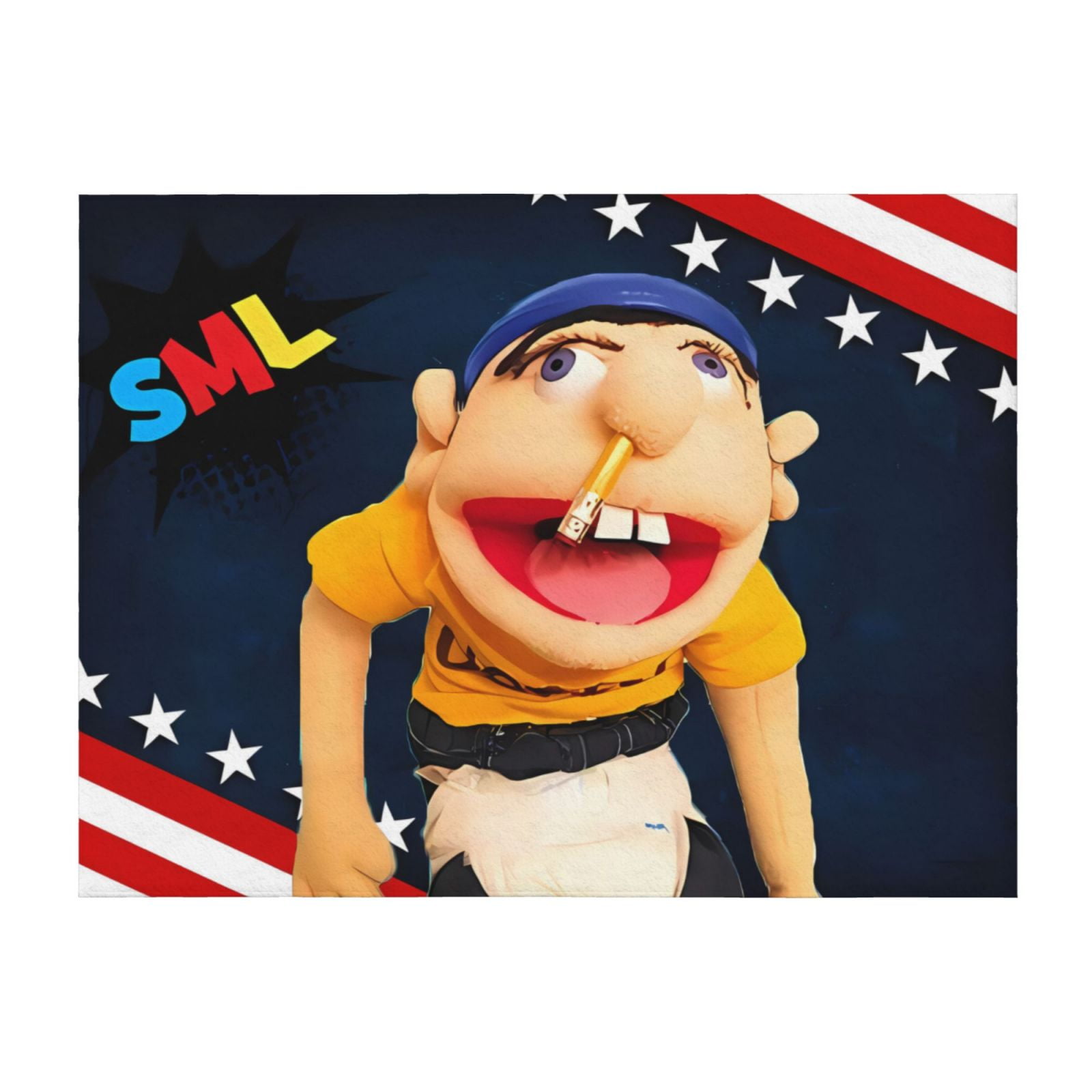 Ratiio Sml Jeffy Print Throw Blanket for Couch Sofa or Bed Throw Size, Soft Fuzzy Plush ...