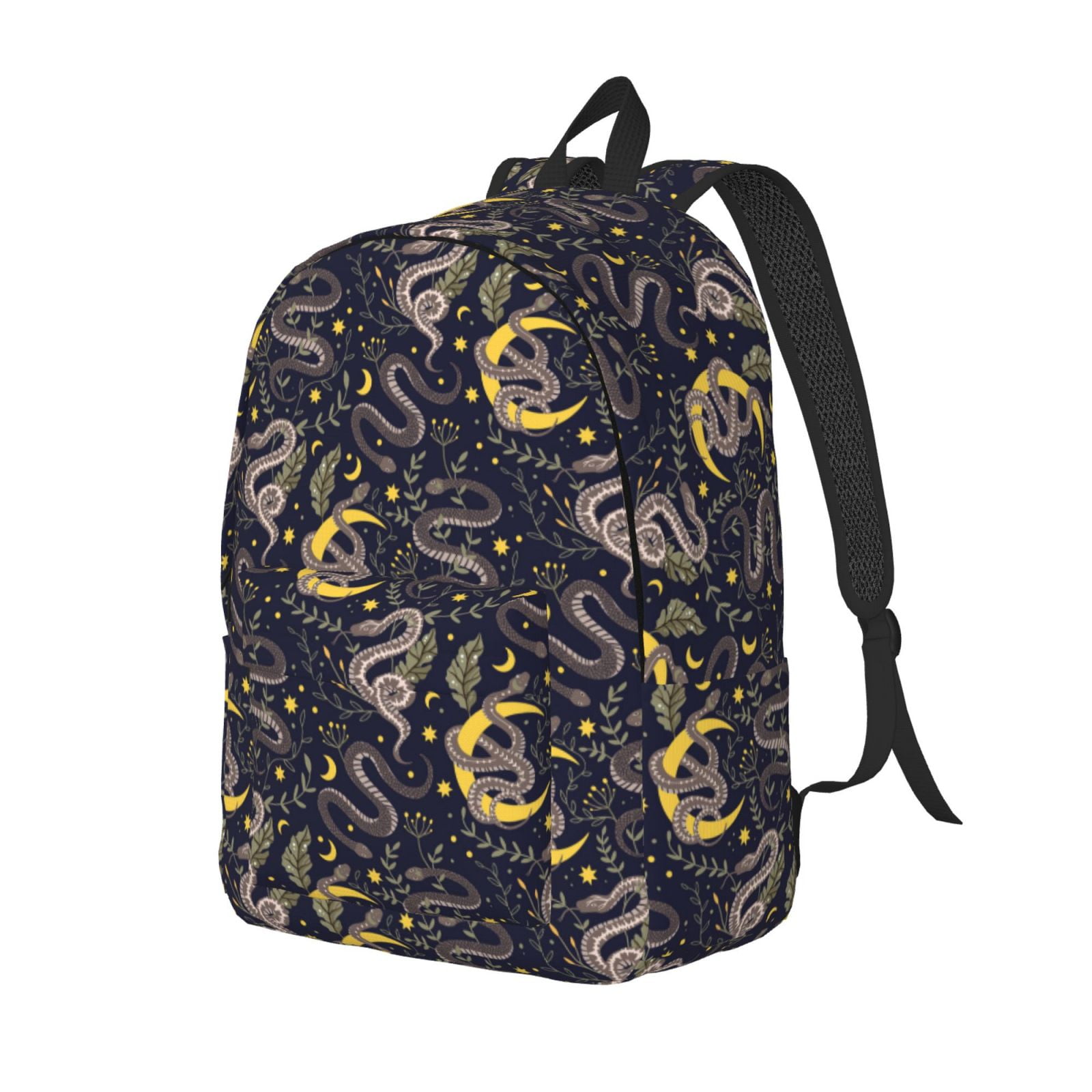 Ratiio Snake Sleep Print Canvas Backpack for Women & Men Retro ...