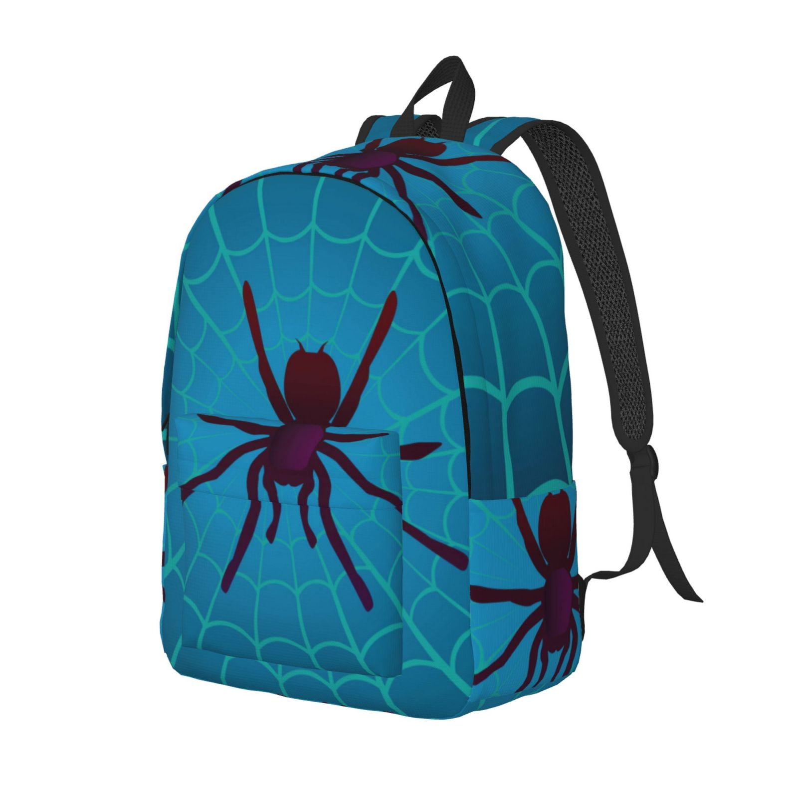 Ratiio Spider And Cobweb Print Canvas Backpack for Women & Men Retro Aesthetic Rucksack Basic ...