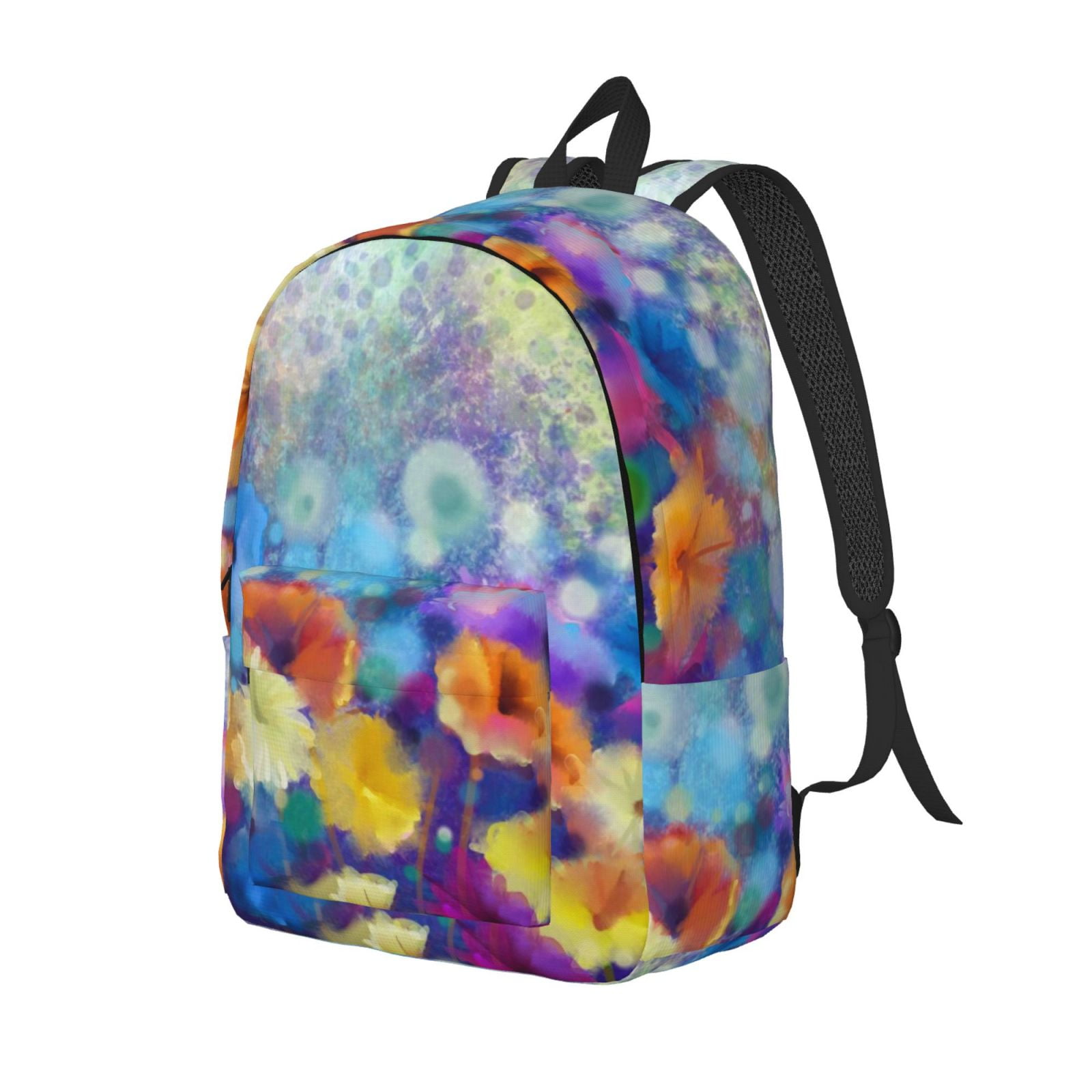 Ratiio Spring Flower Seasonal Print Canvas Backpack for Women & Men ...