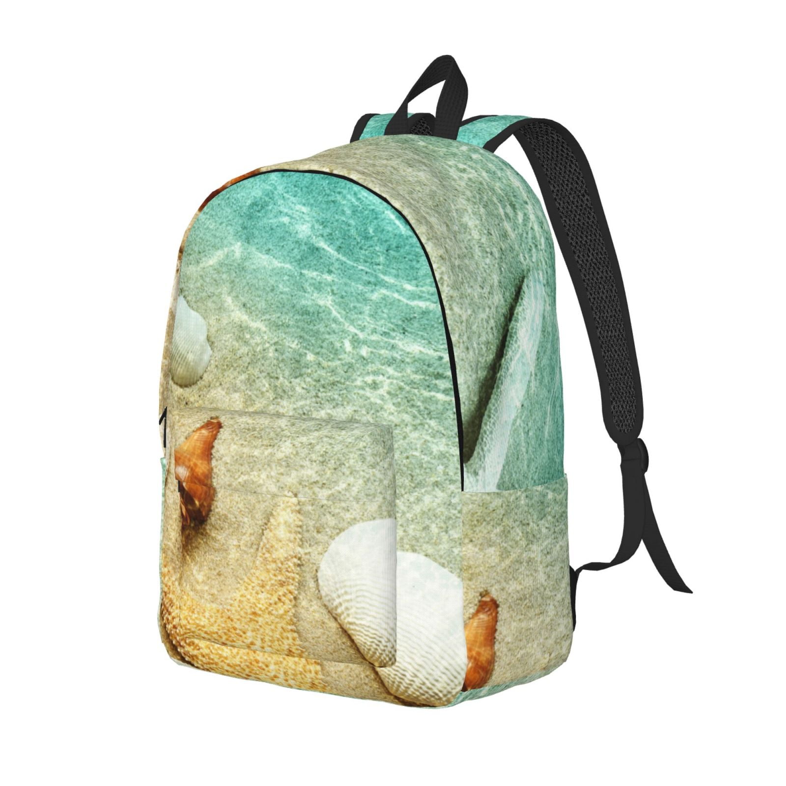 Ratiio Starfish And Seashell On The Beach Print Canvas Backpack for ...