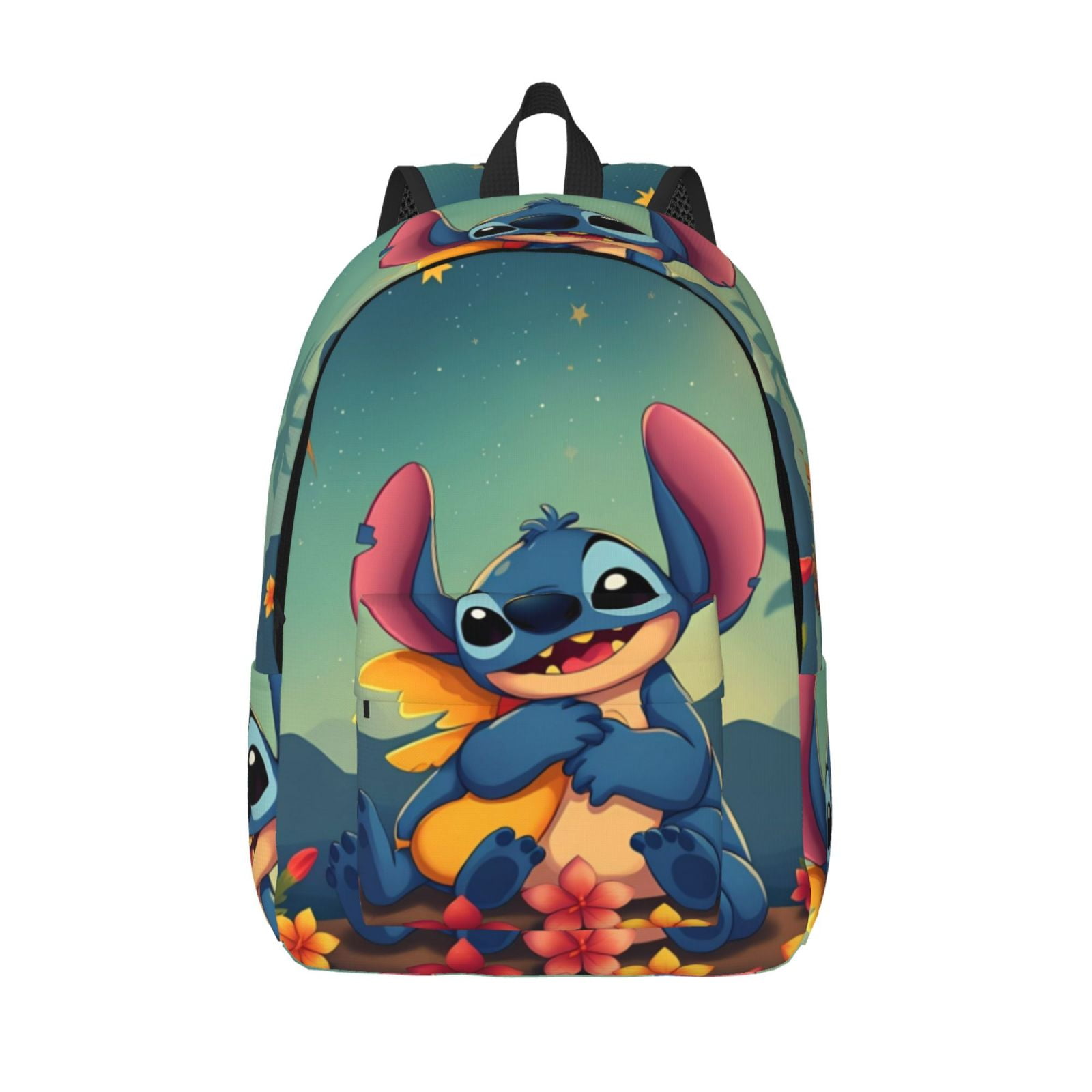 Ratiio Stitch Print Canvas Backpack for Women & Men Retro Aesthetic ...