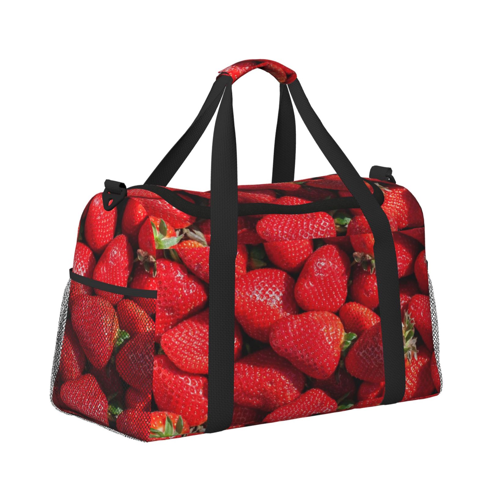 Ratiio Strawberry Red Pattern Hand Travel Bag, Weekender Carry On for ...