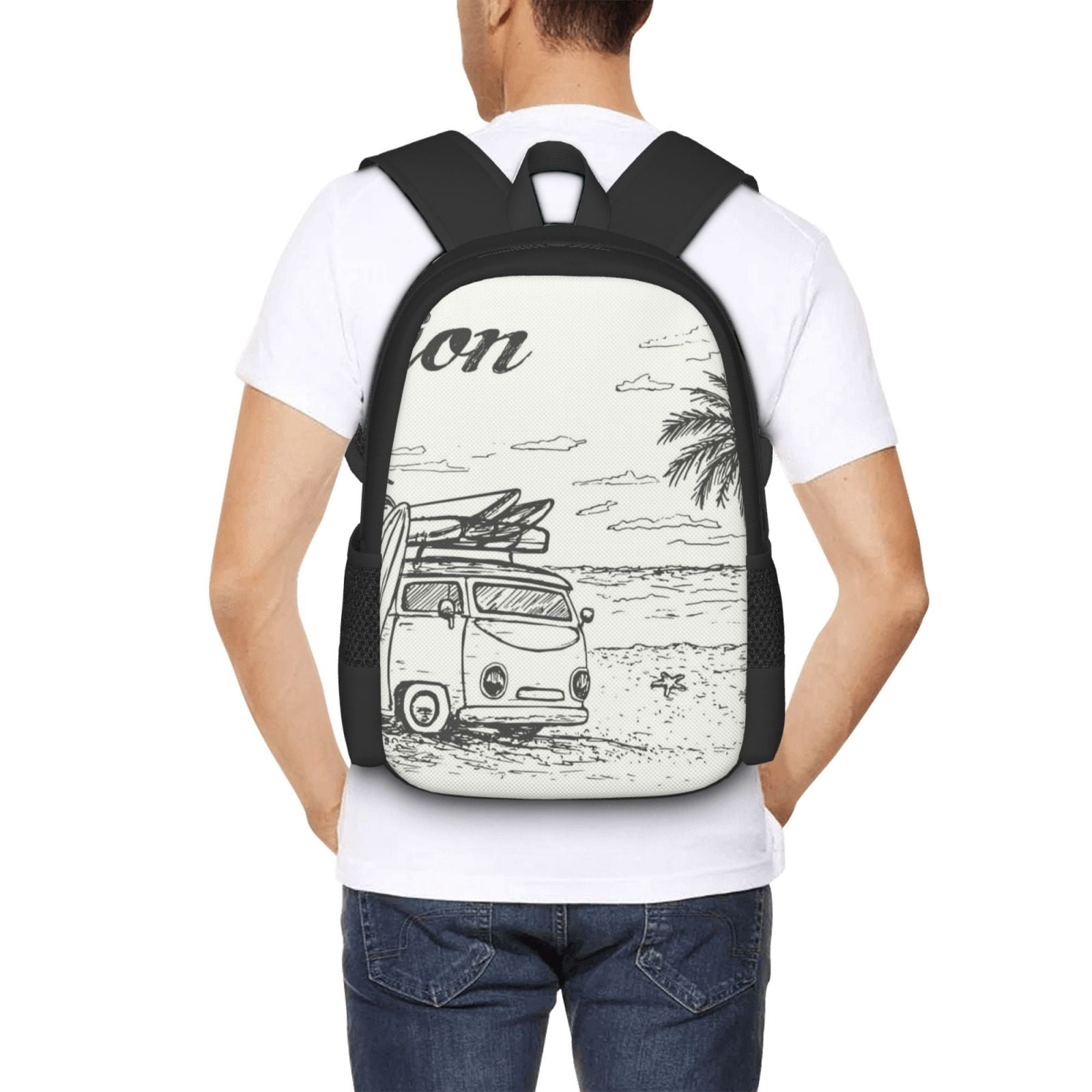 Ratiio Summer Vacation Scene With Camping Van Backpack for Men and ...