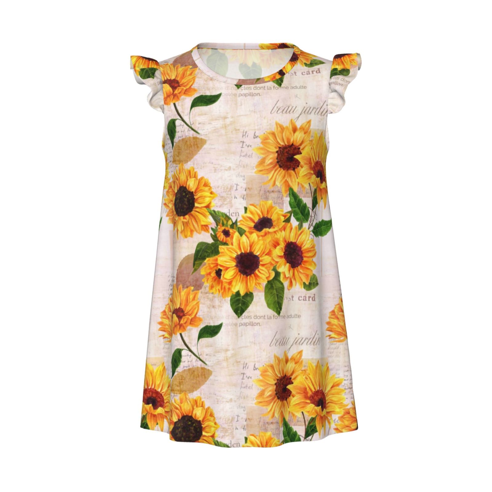 Ratiio Sunflower 5 Print Girls Nightgowns, Princess Pajama Dresses for ...