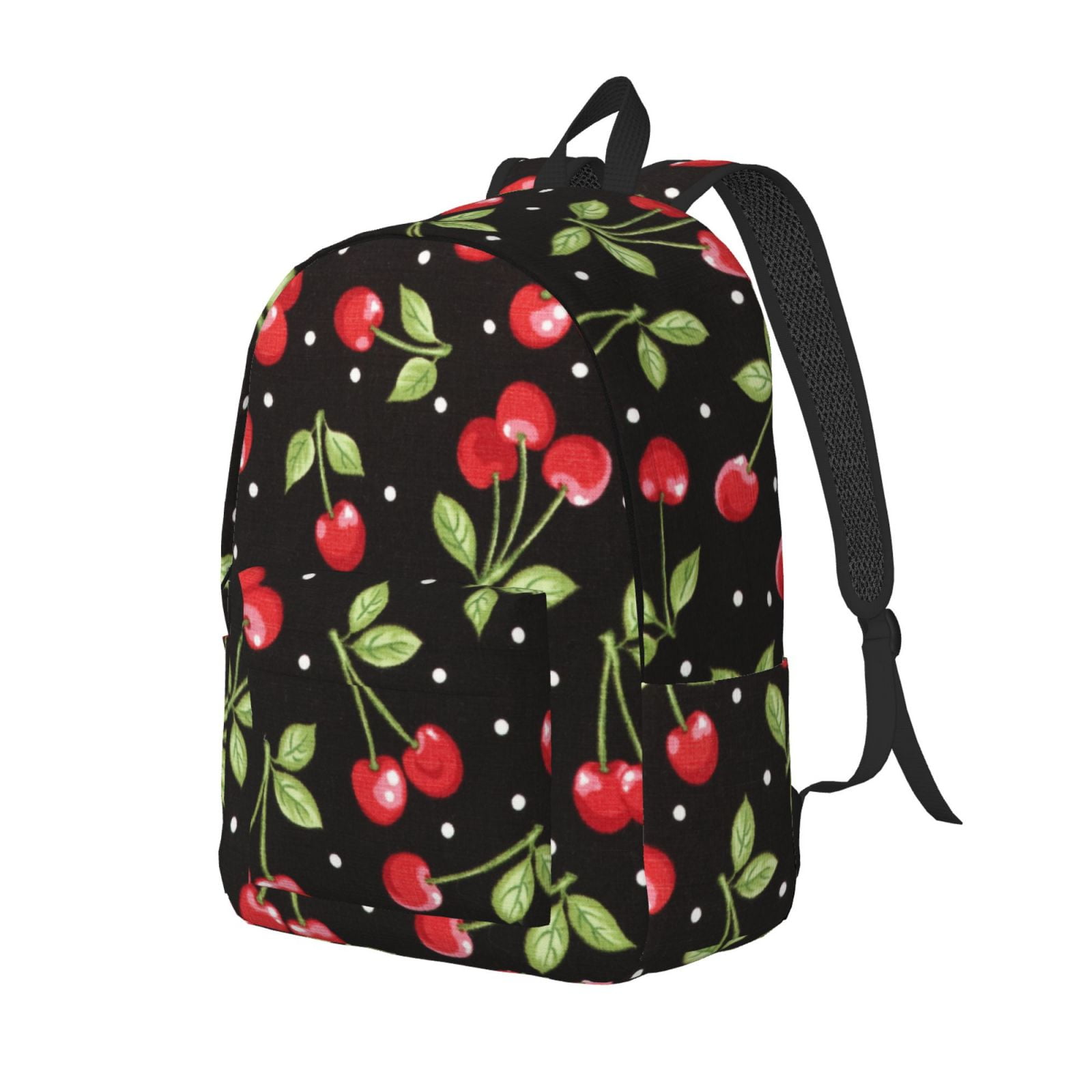 Ratiio Sweet Red Cherry Print Canvas Backpack for Women & Men Retro ...