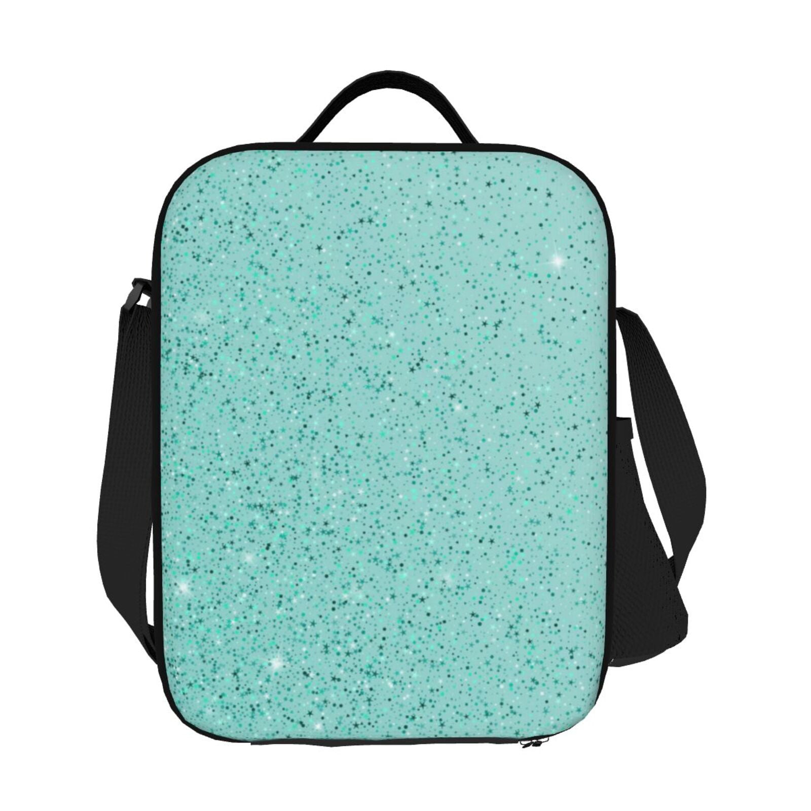 Ratiio Teal Turquoise Glitter Print Lunch Box - Reusable Lunch Bag Men ...