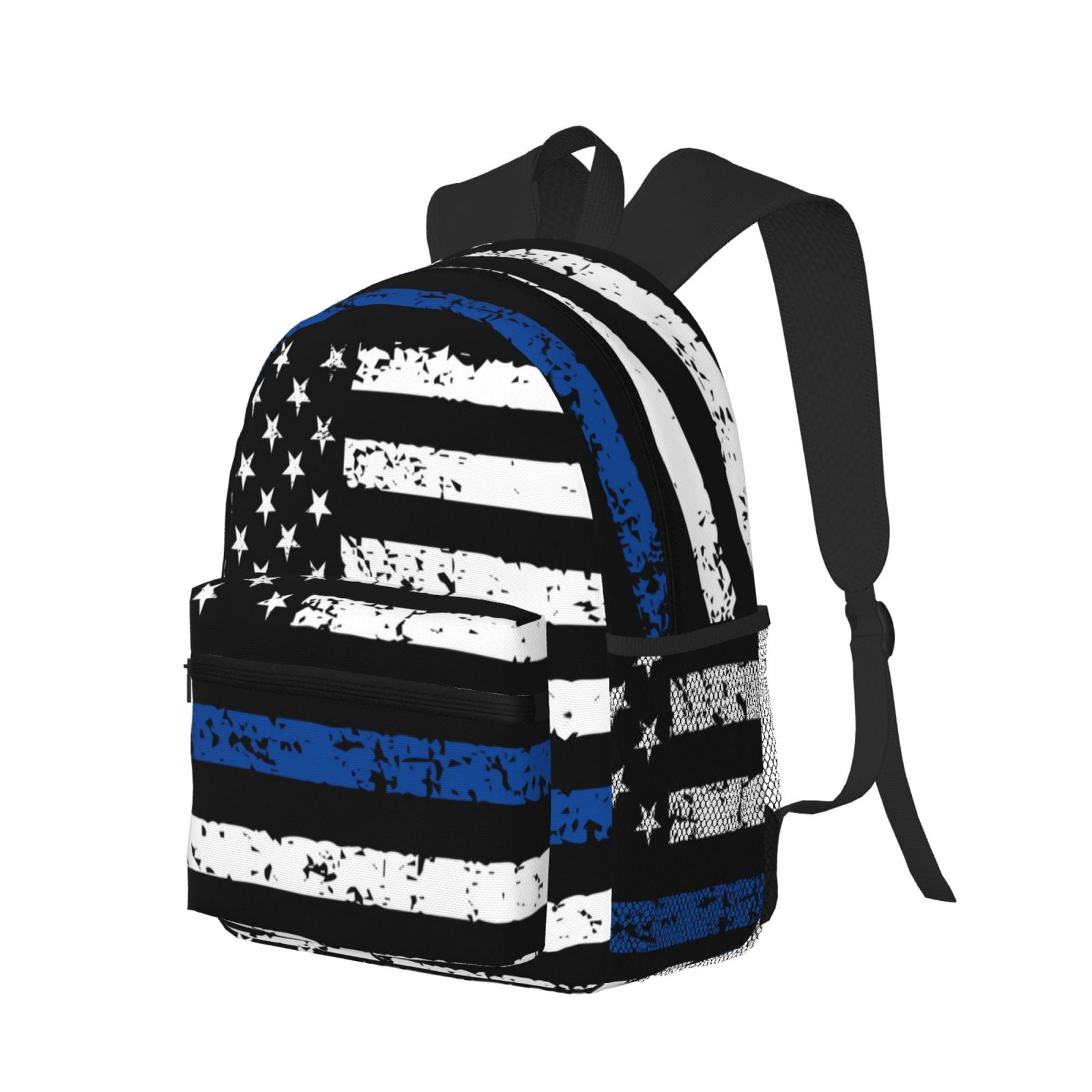 Ratiio Thin Blue Line Flag Print Casual Backpack for Men and Women ...