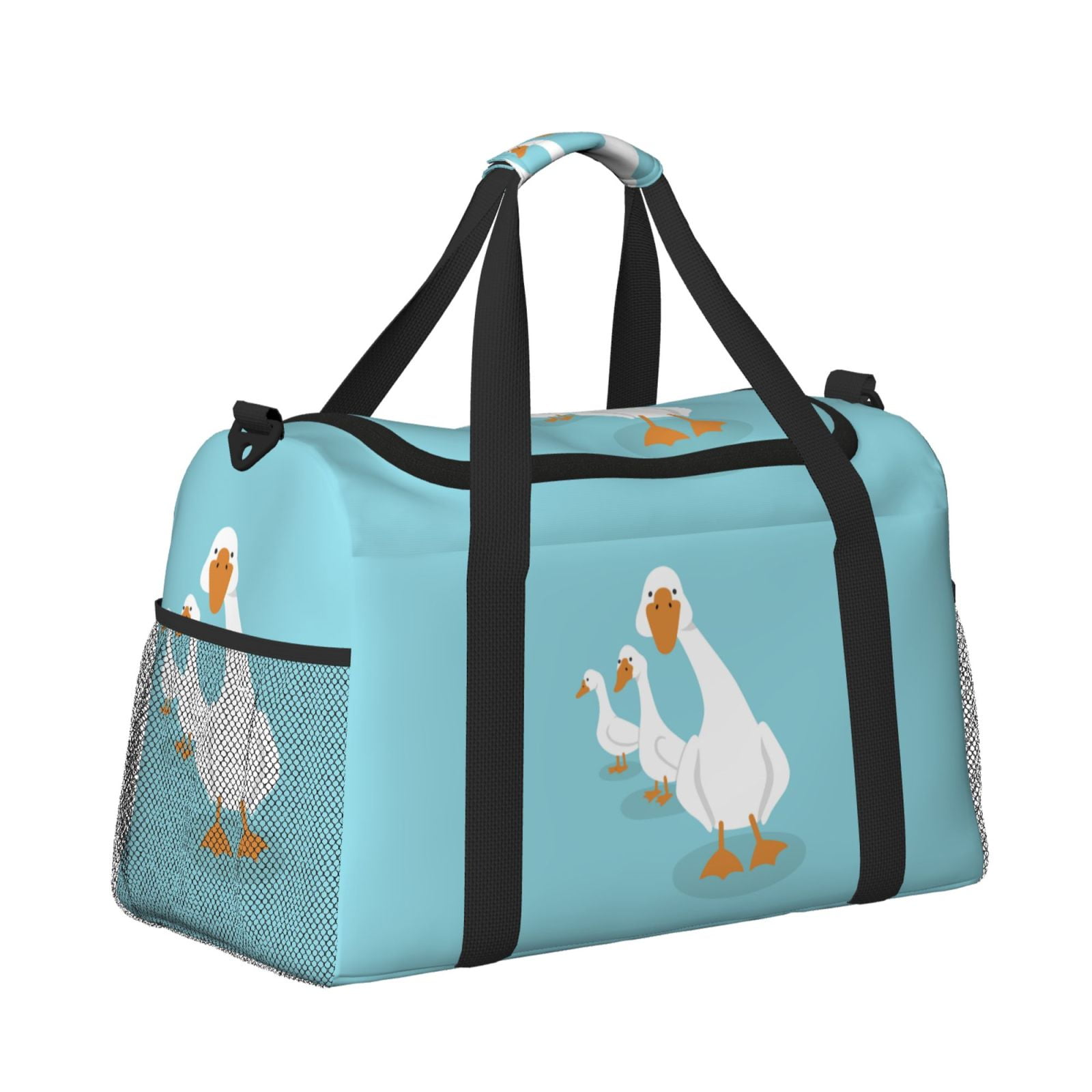 Ratiio Three White Geese Pattern Hand Travel Bag, Weekender Carry On ...
