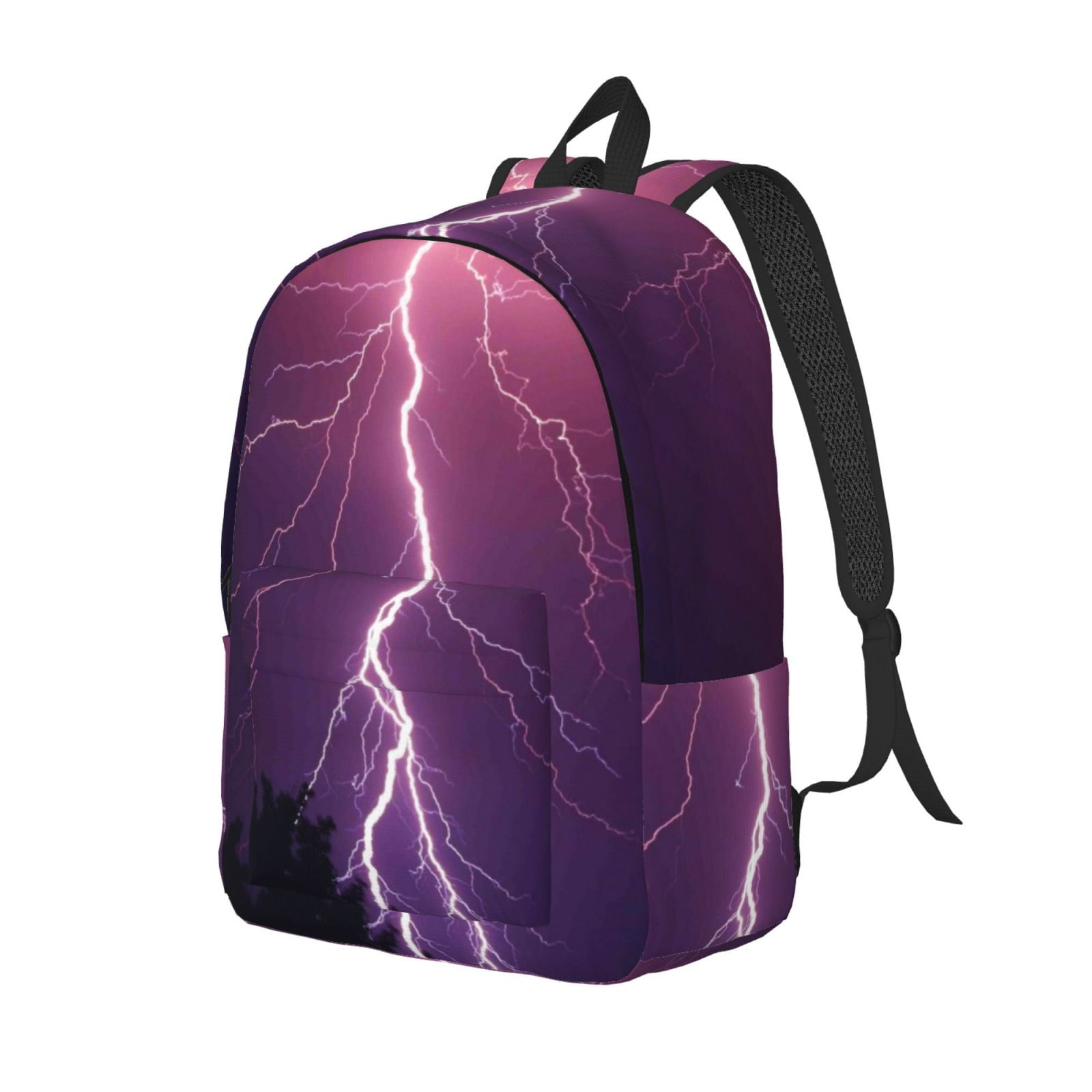 Ratiio Thunderstorm Violet Purple Print Canvas Backpack for Women & Men ...
