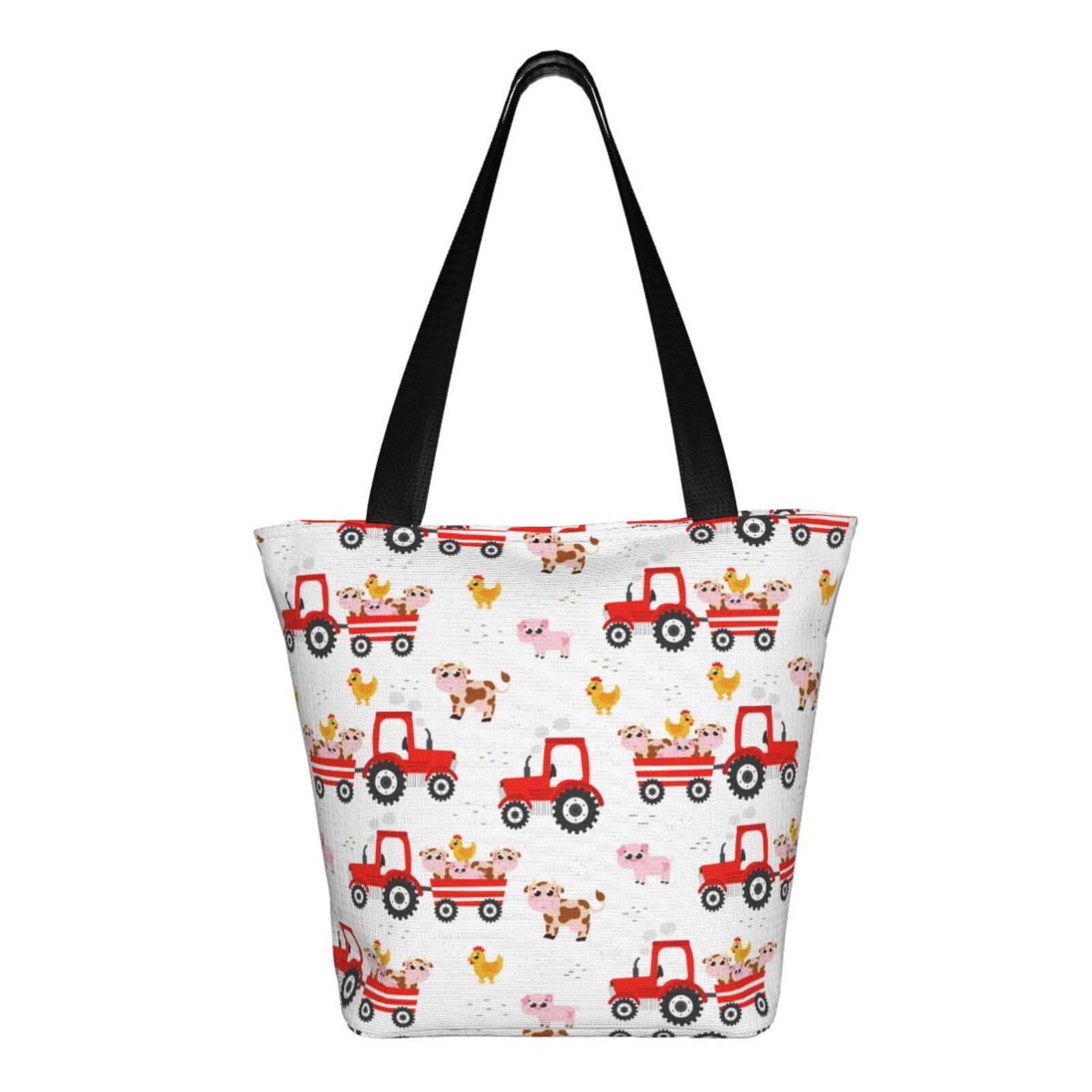 Ratiio Tractor With Farm Animals Print Shoulder Bag for Women ...