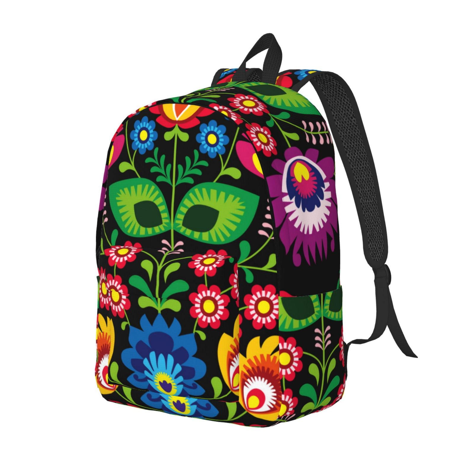 Ratiio Traditional Floral Polish Print Canvas Backpack for Women & Men ...