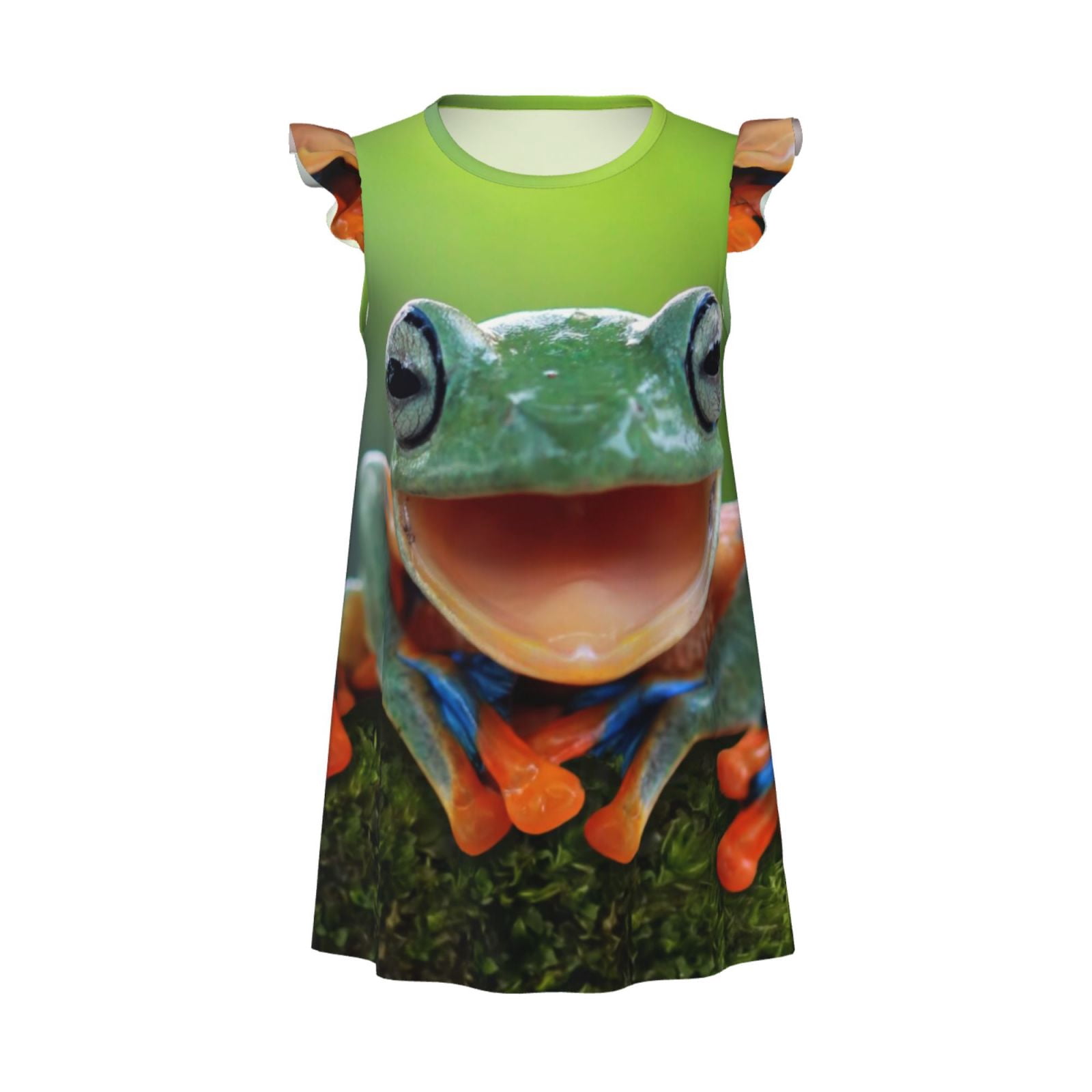 Ratiio Tree Frog Print Girls Nightgowns, Princess Pajama Dresses for ...