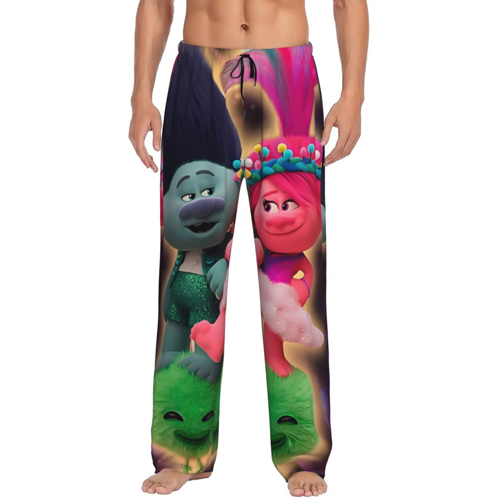 Ratiio Trolls Band Together Print Women Soft Pajama Long Pants, Comfy Wide Leg Lounge Pants With ...