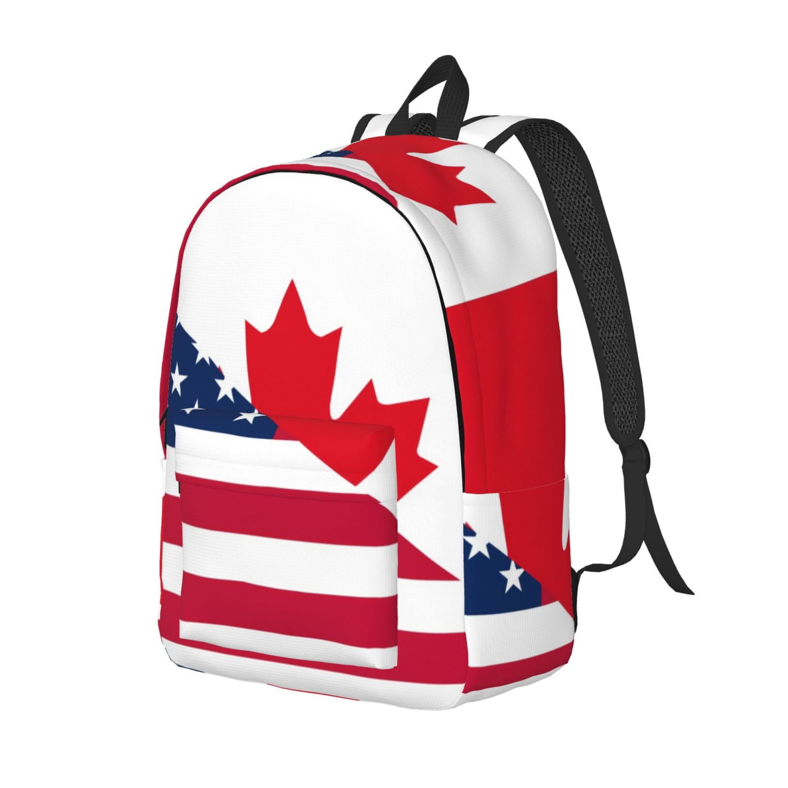 Ratiio USA Canada Flag Print Canvas Backpack for Women & Men Retro ...