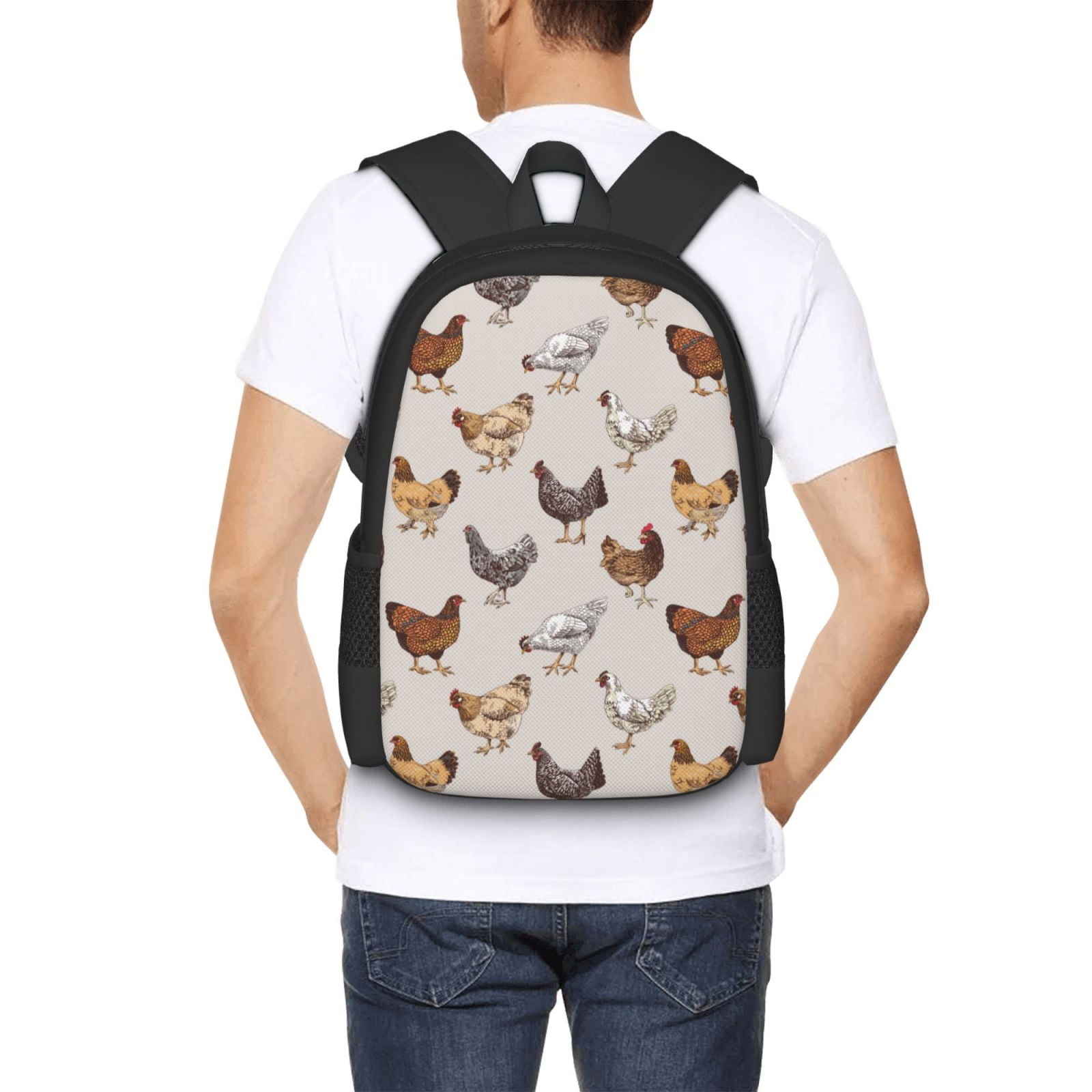 Ratiio Various Chicken Backpack for Men and Women - Durable 600D Oxford ...