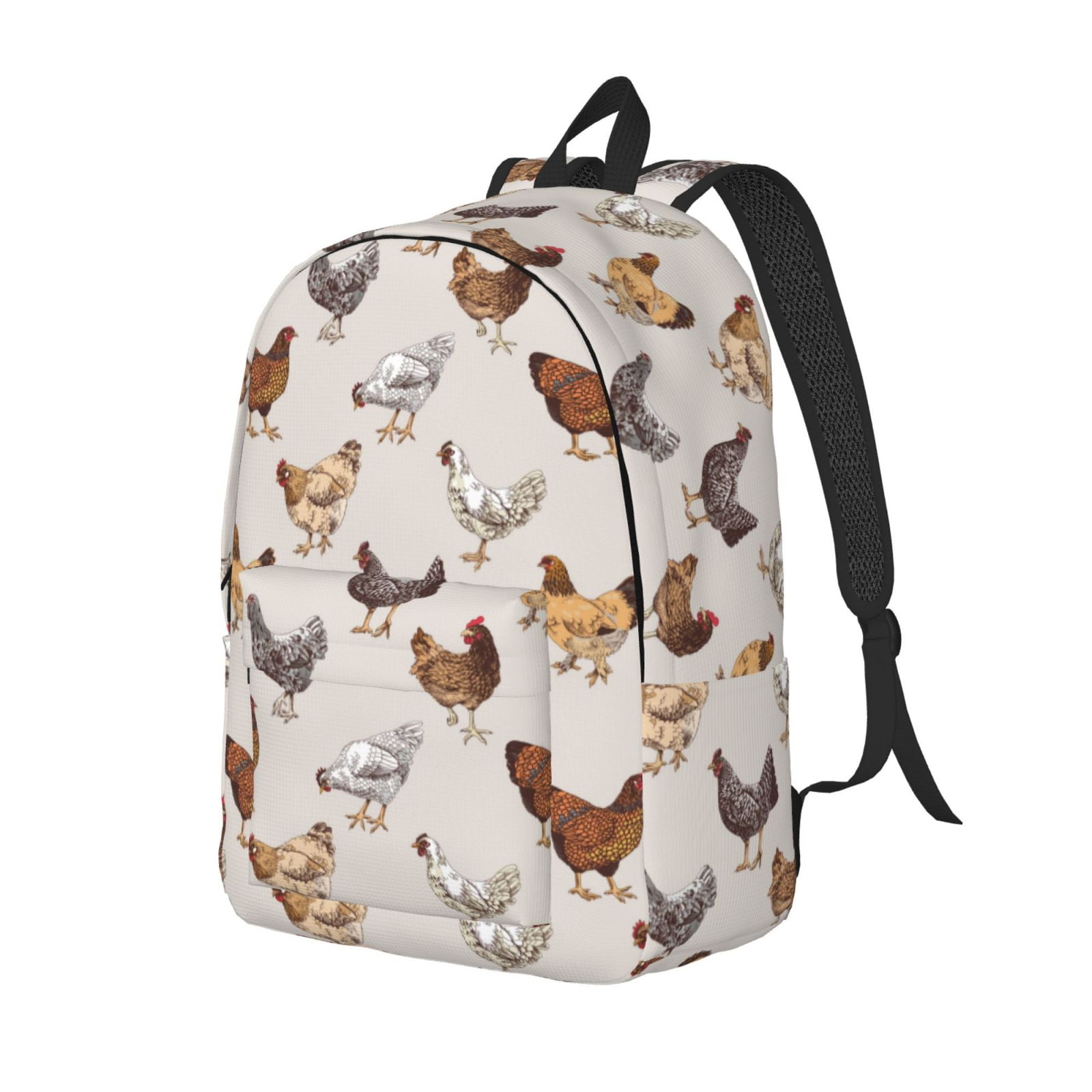 Ratiio Various Chicken Print Canvas Backpack for Women & Men Retro ...