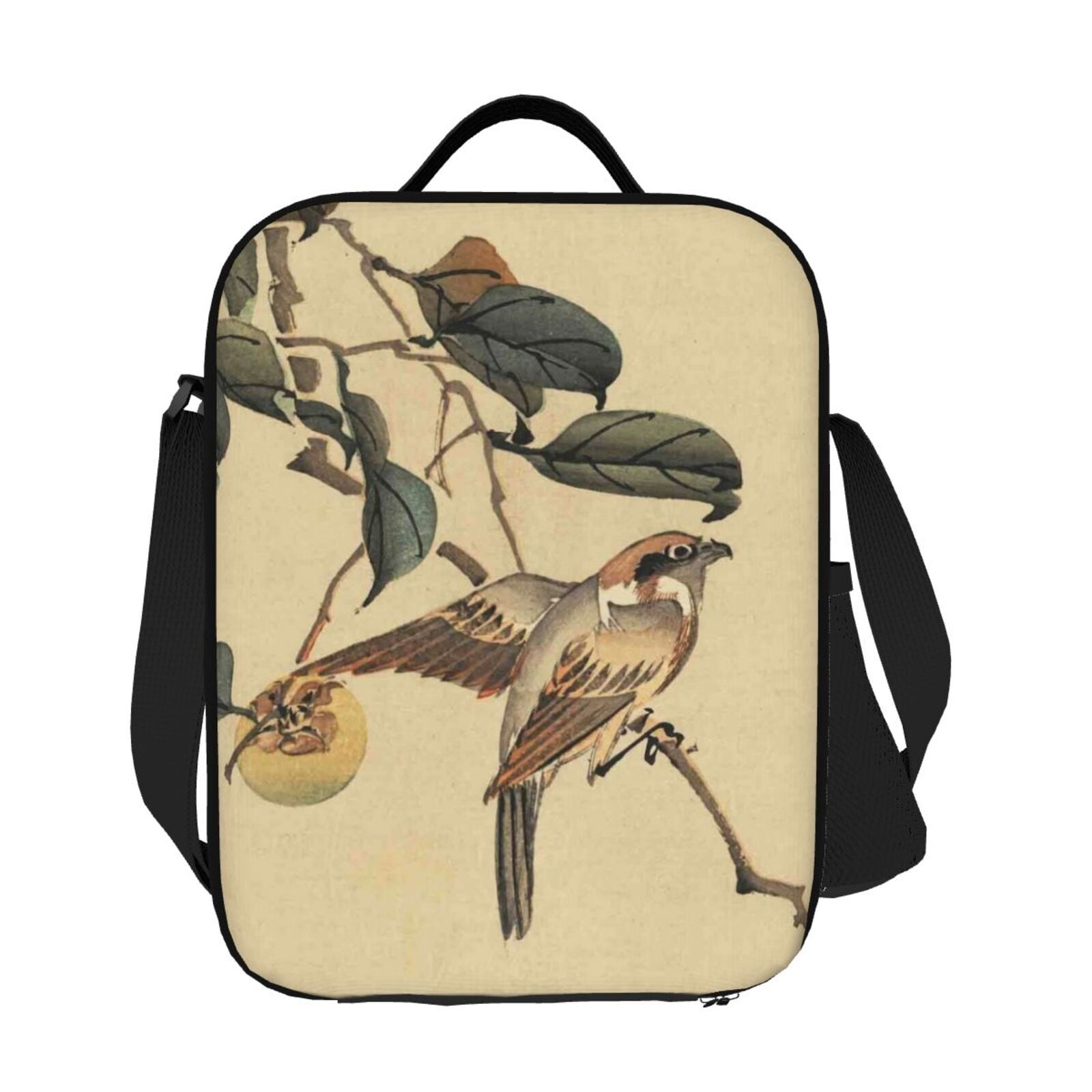 Ratiio Vintage Bird Print Lunch Box - Reusable Lunch Bag Men Adult Women- Insulated LunchBox ...