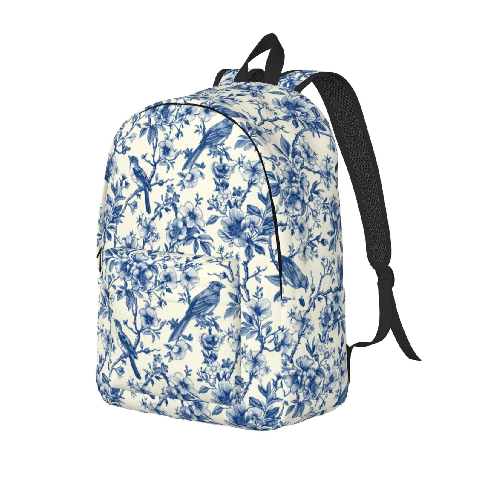 Ratiio Vintage Floral Birds Print Canvas Backpack for Women & Men Retro ...