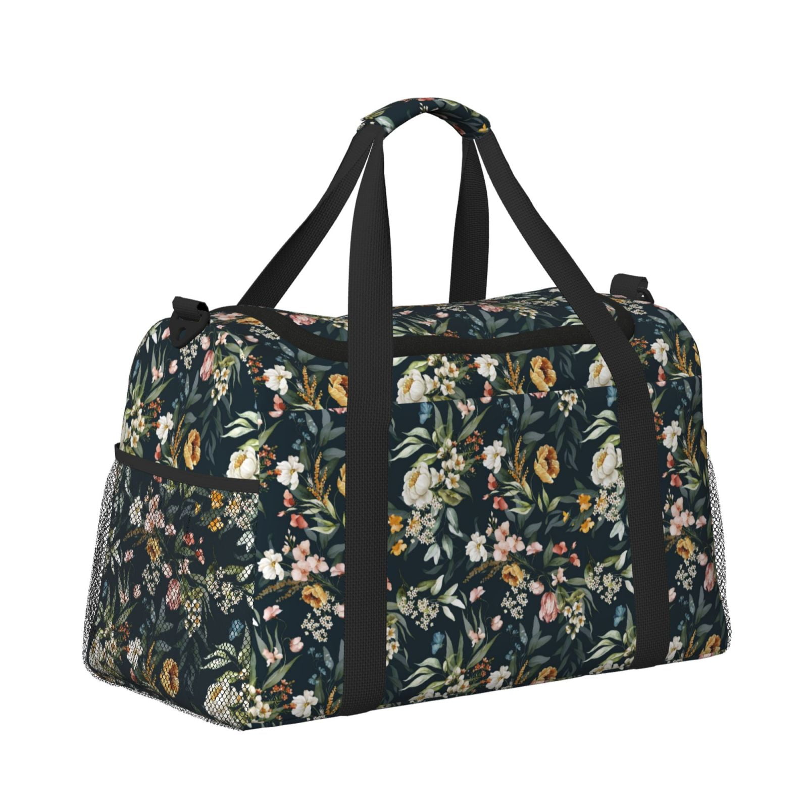 Ratiio Watercolor Floral Pattern Hand Travel Bag, Weekender Carry On ...