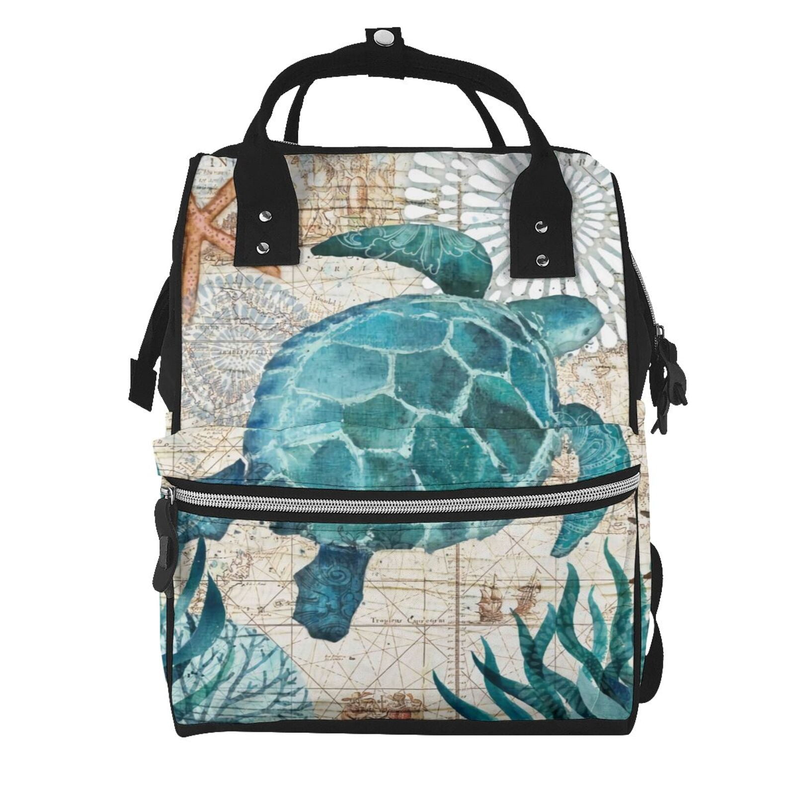 Ratiio Watercolor Sea Turtle Mummy Backpack - Waterproof Twill Canvas ...