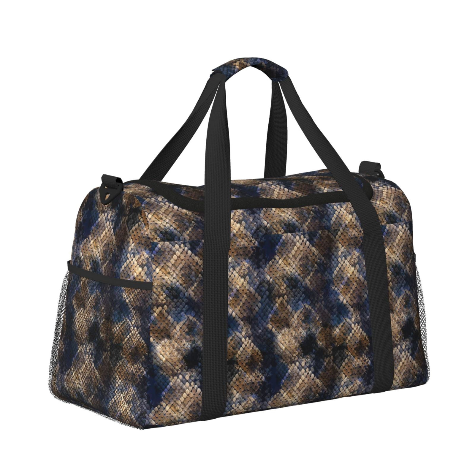 Ratiio Watercolor Snake Skin Pattern Hand Travel Bag, Weekender Carry ...