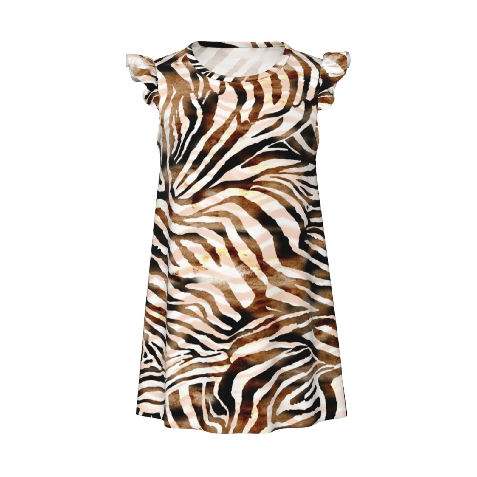 Ratiio Watercolor Zebra Print Girls Nightgowns, Princess Pajama Dresses ...
