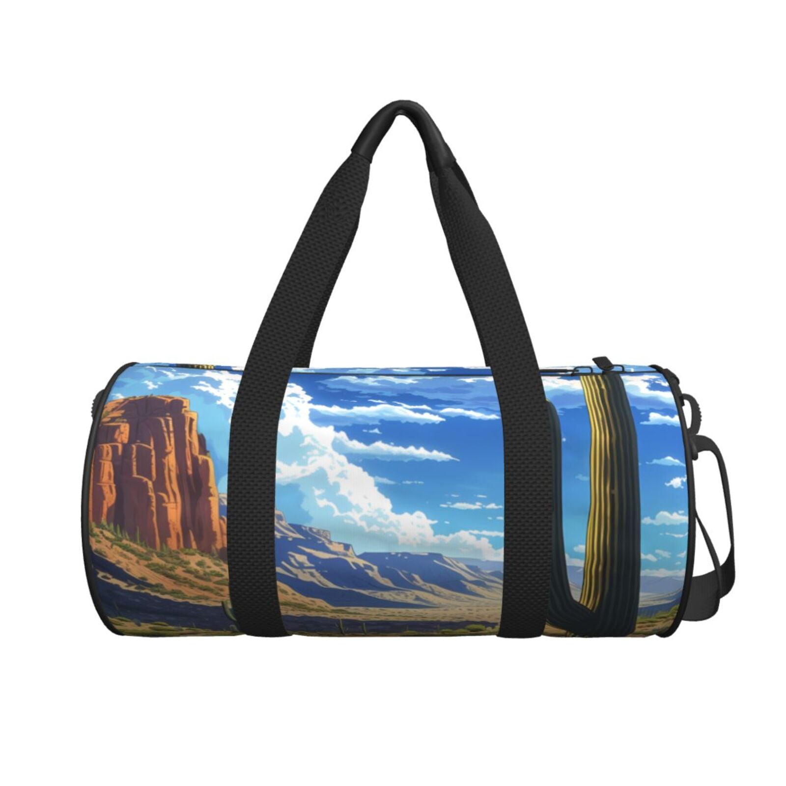 Ratiio Western Desert Cactus Pattern Foldable Sports Gym Bag with Wet ...