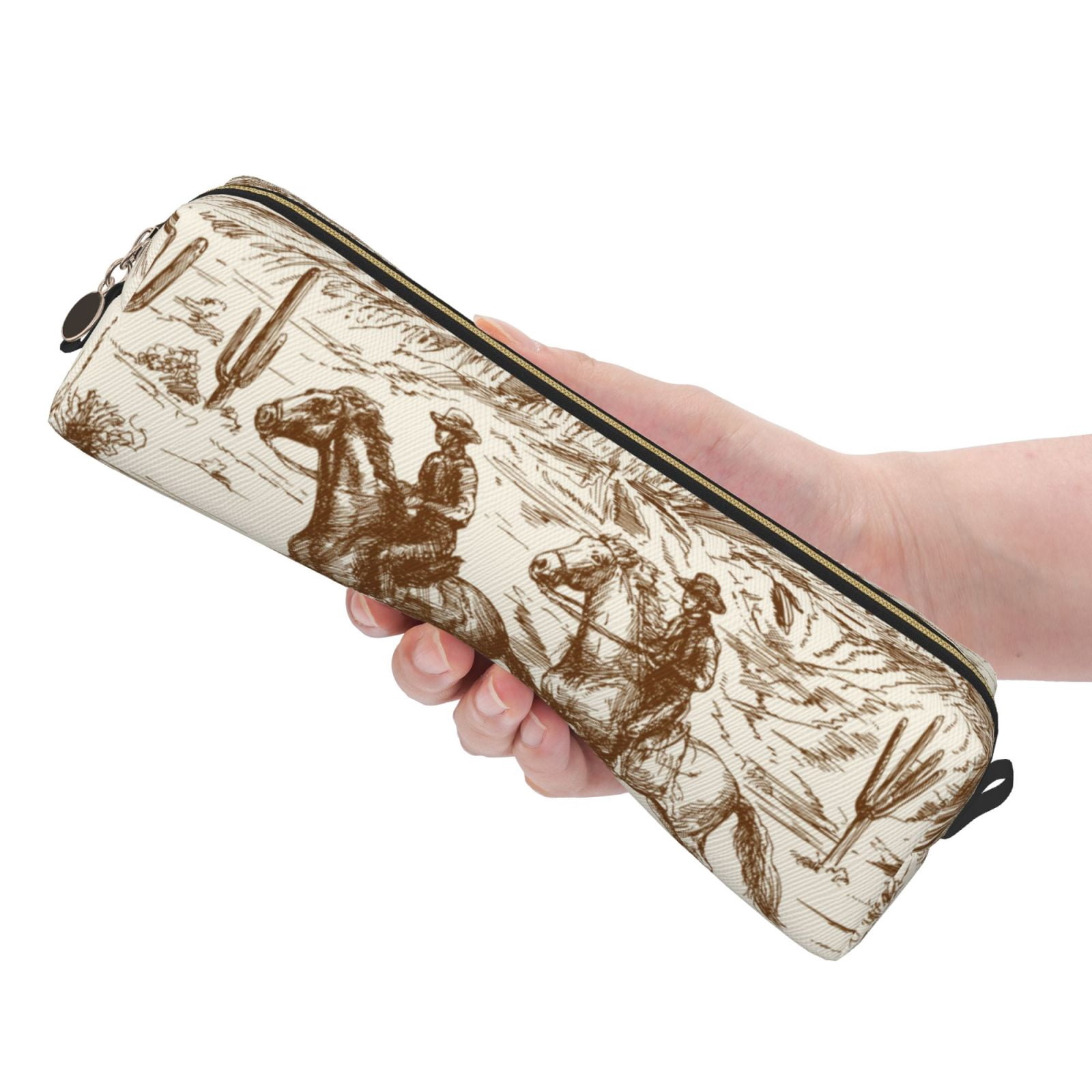 Ratiio Western Desert Cowboys1 Pattern Leather Pencil Case, Pencil ...