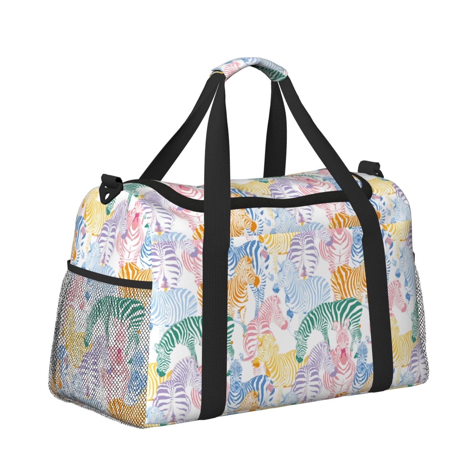 Ratiio Zebra Colourful Pattern Hand Travel Bag, Weekender Carry On for ...