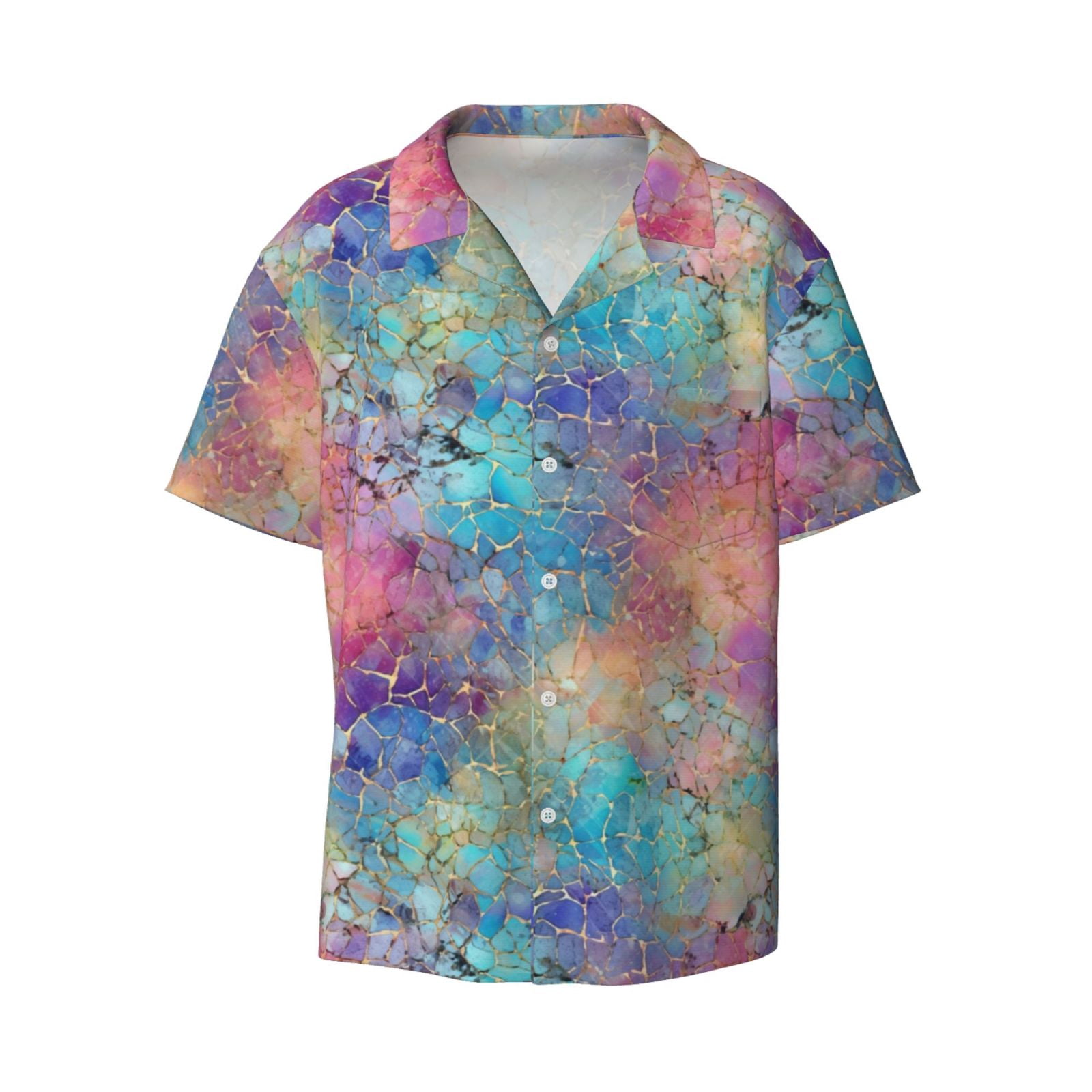 Ratiio blue pink colorful cracked texture Print Mens Casual Short ...